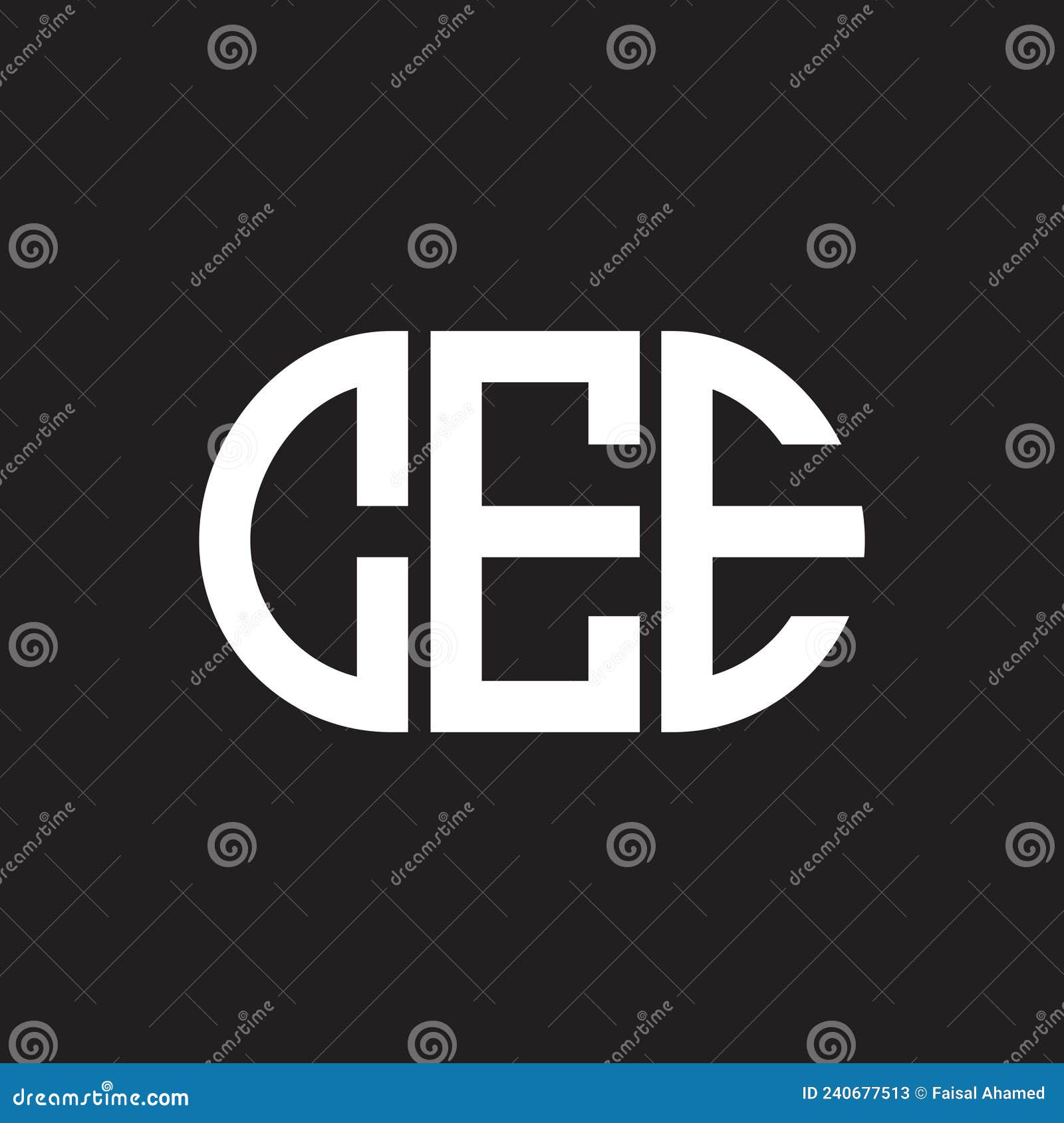 CEE Letter Logo Design on Black Background. CEE Creative Initials ...
