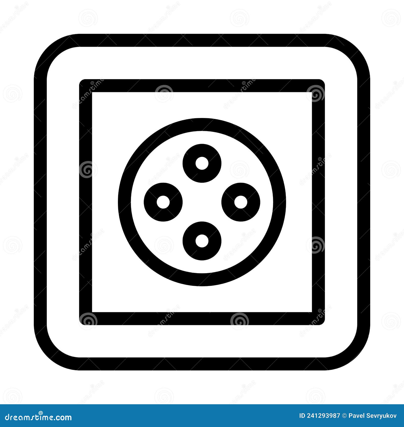 Cee 7 5 Socket Line Icon Vector Illustration Stock Vector ...