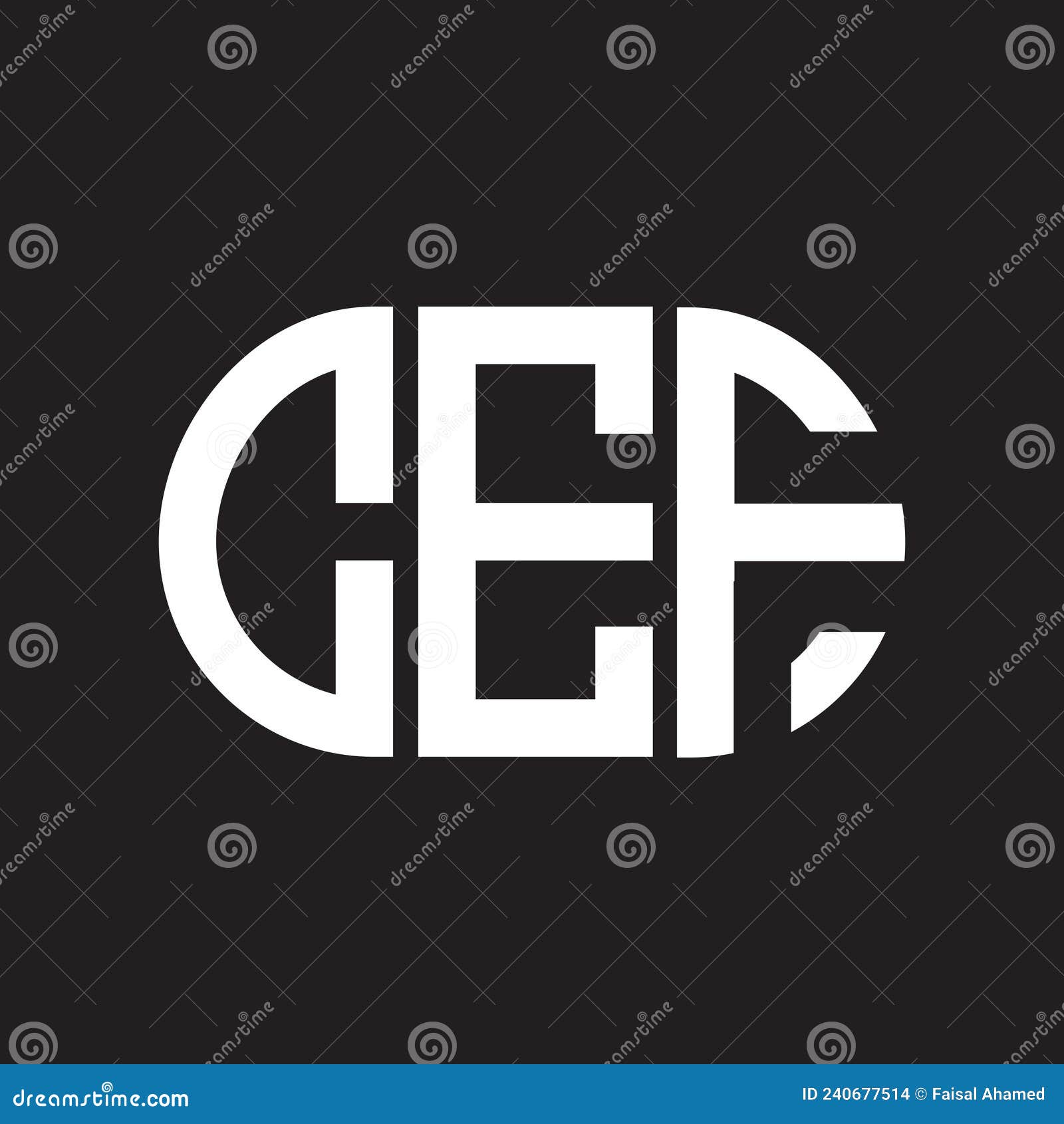 CEF Letter Logo Design on Black Background. CEF Creative Initials ...