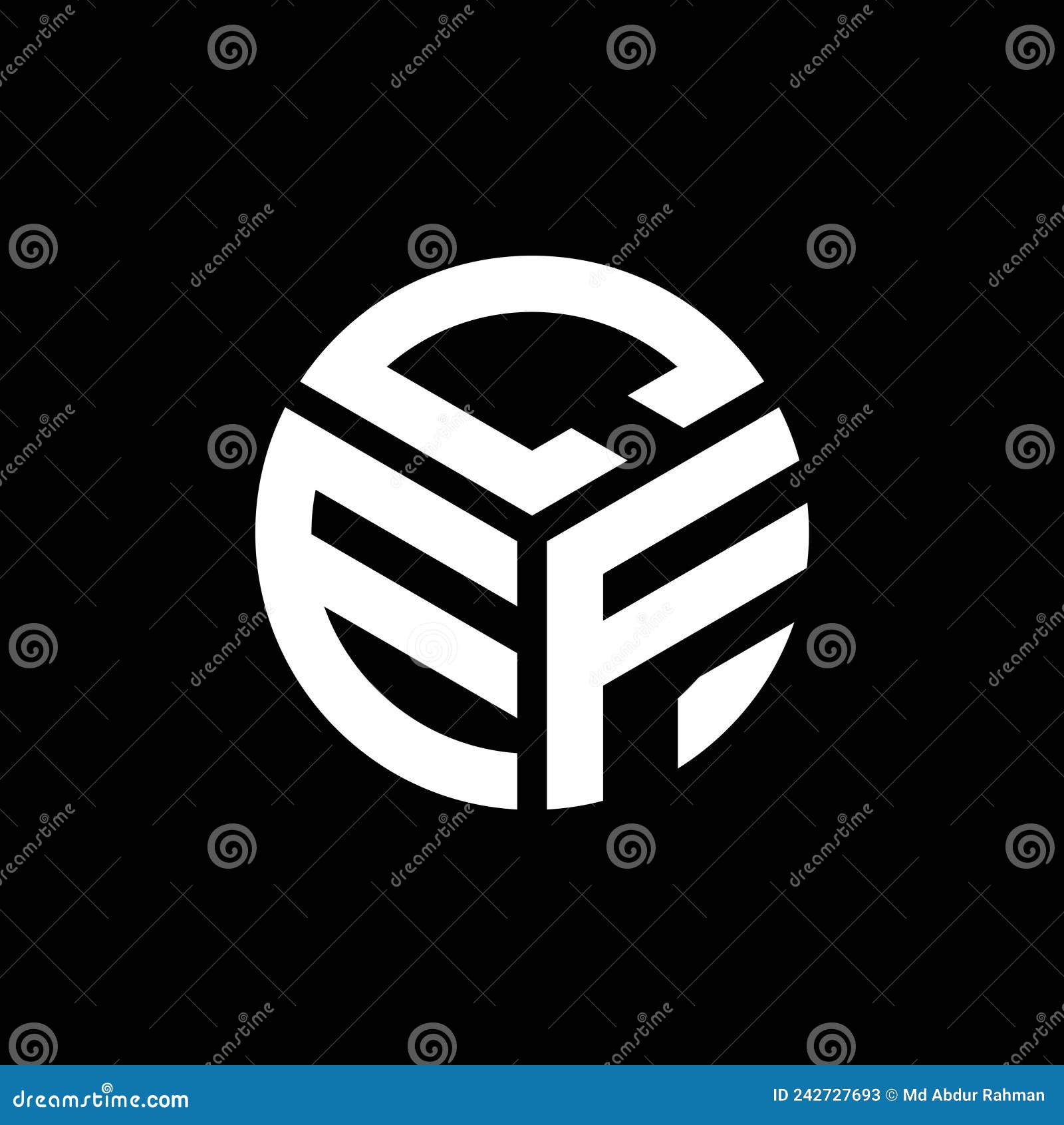 CEF Letter Logo Design on Black Background. CEF Creative Initials ...