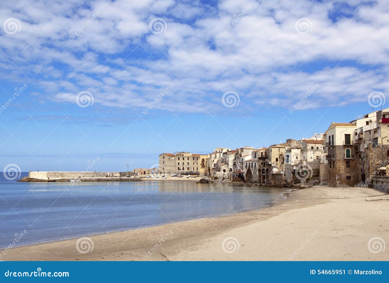 Cefalu beach stock image. Image of coast, foreshore, house - 54665951