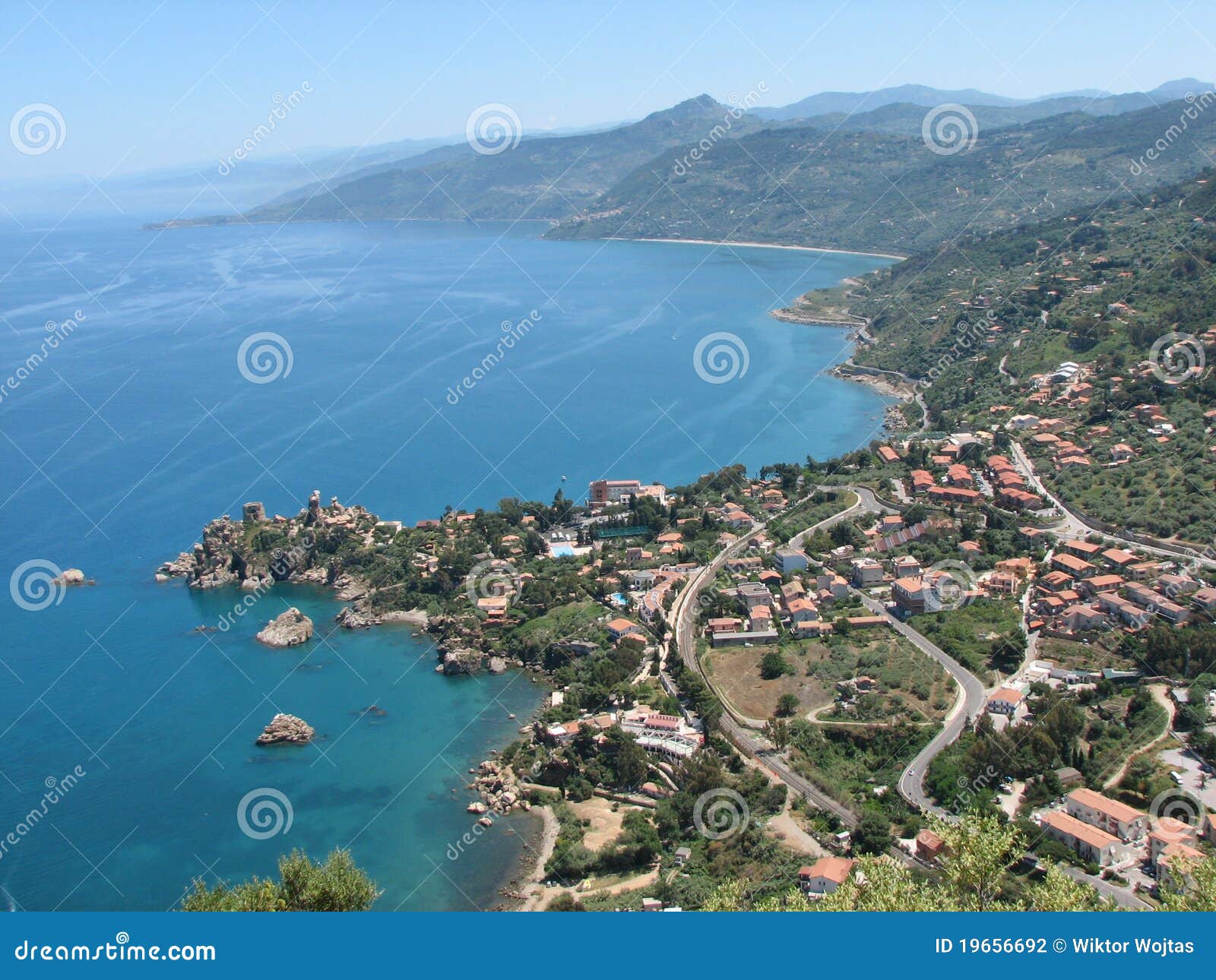 Cefalu - Italy - View for La Rocca Stock Photo - Image of houses, blue ...