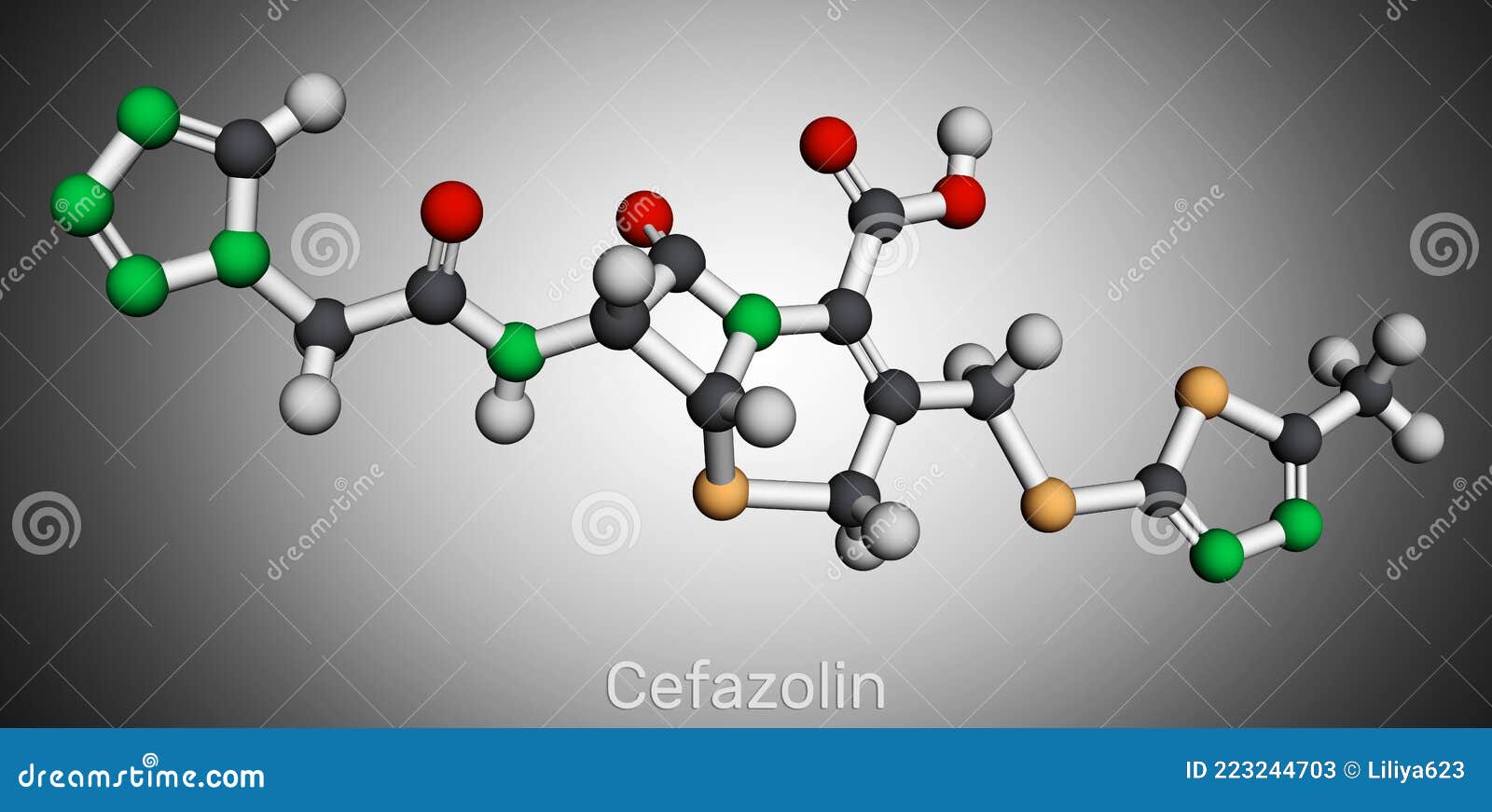 Cefazolin Antibiotic Drug Molecule Cephalosporin, First Generation ...
