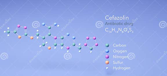 Cefazolin Molecule, Molecular Structures, Cefazoline, 3d Model ...