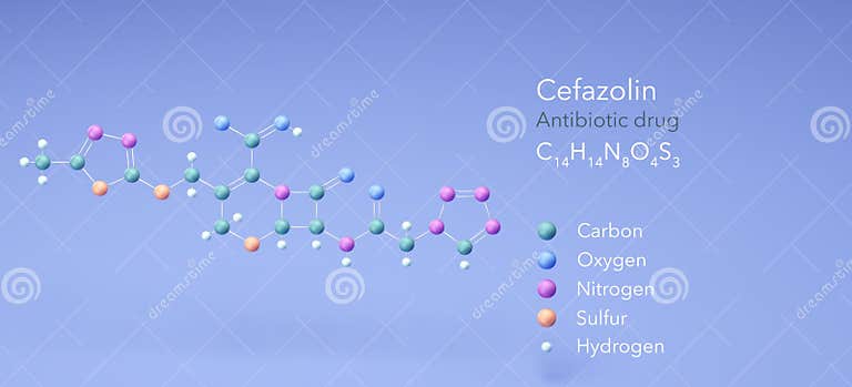 Cefazolin Molecule, Molecular Structures, Cefazoline, 3d Model ...