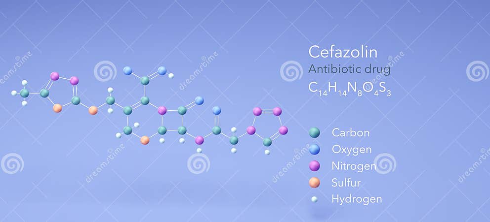 Cefazolin Molecule, Molecular Structures, Cefazoline, 3d Model ...