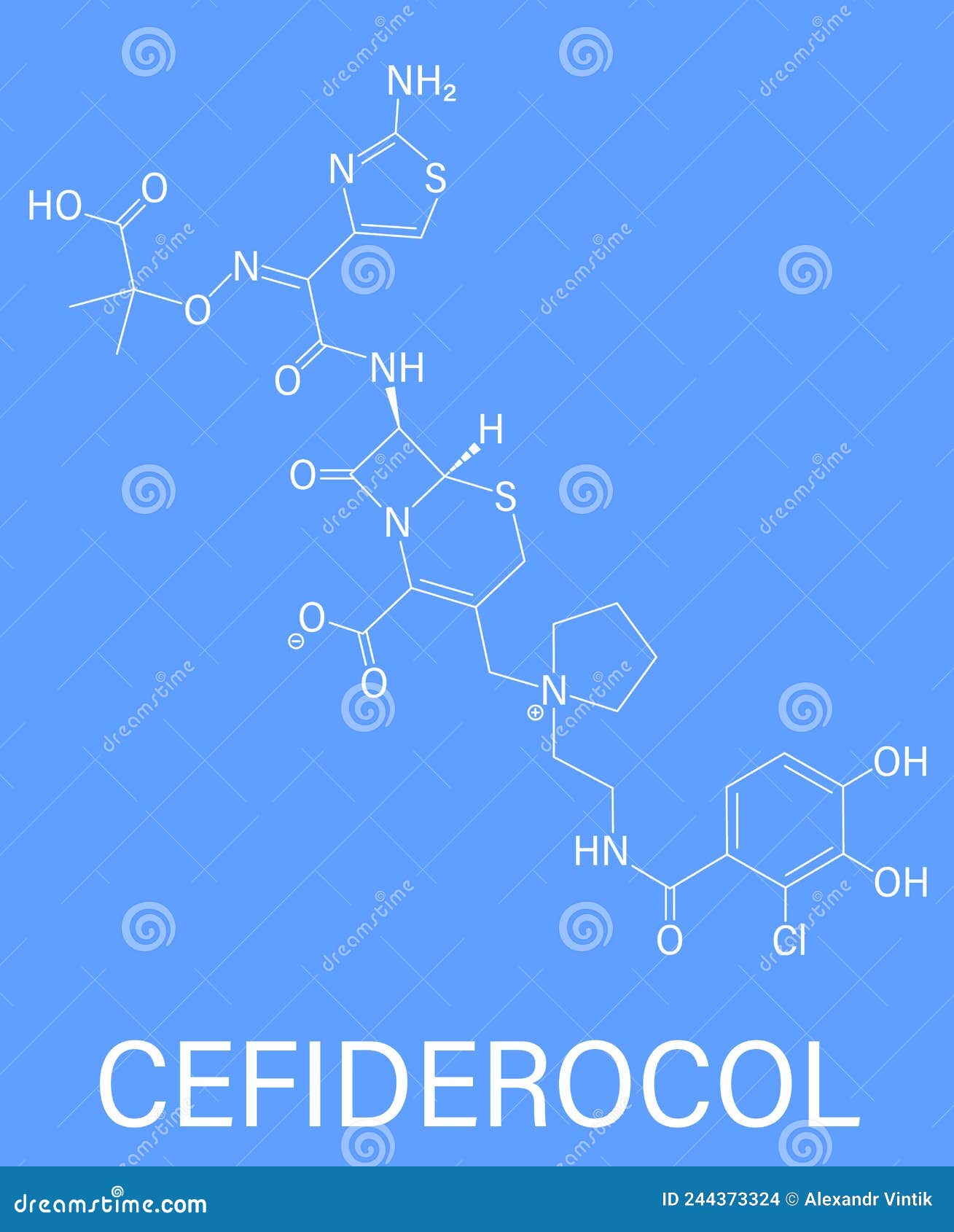 Cefiderocol Molecule. Skeletal Formula. Vector Illustration ...