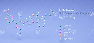 Cefotaxime Molecule, Molecular Structures, Third Generation ...