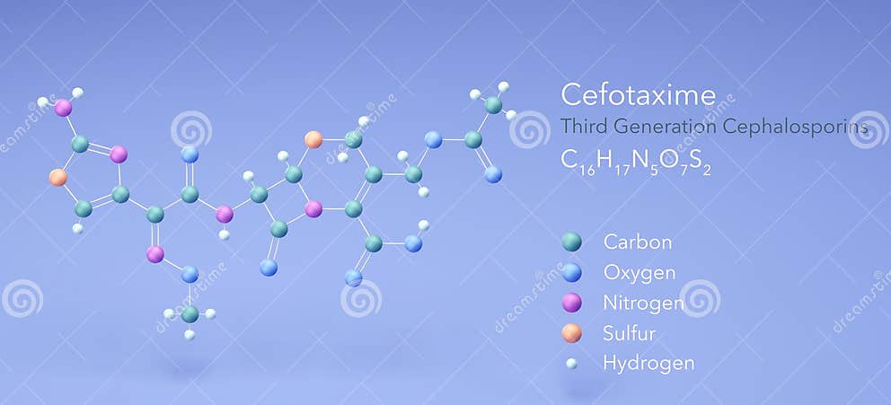 Cefotaxime Molecule, Molecular Structures, Third Generation ...