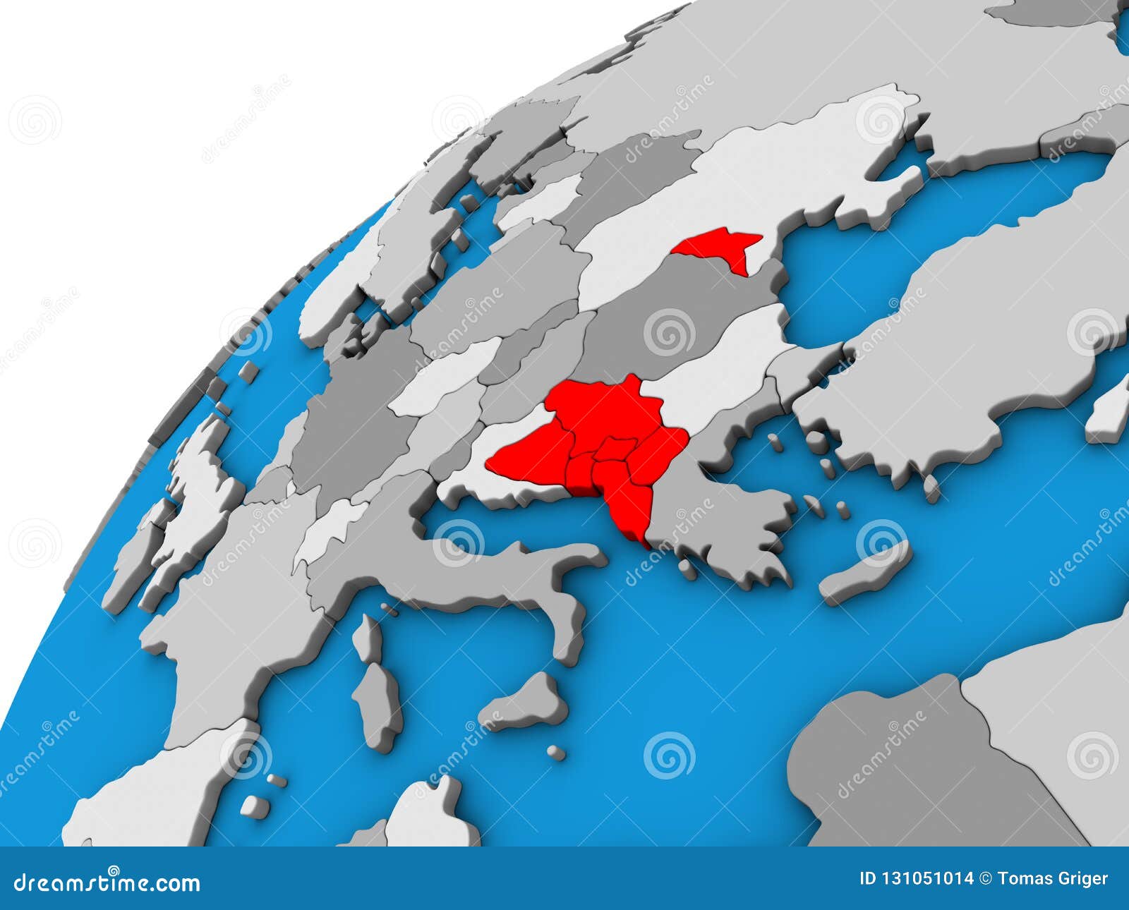 CEFTA Countries on 3D Globe Stock Illustration - Illustration of ...