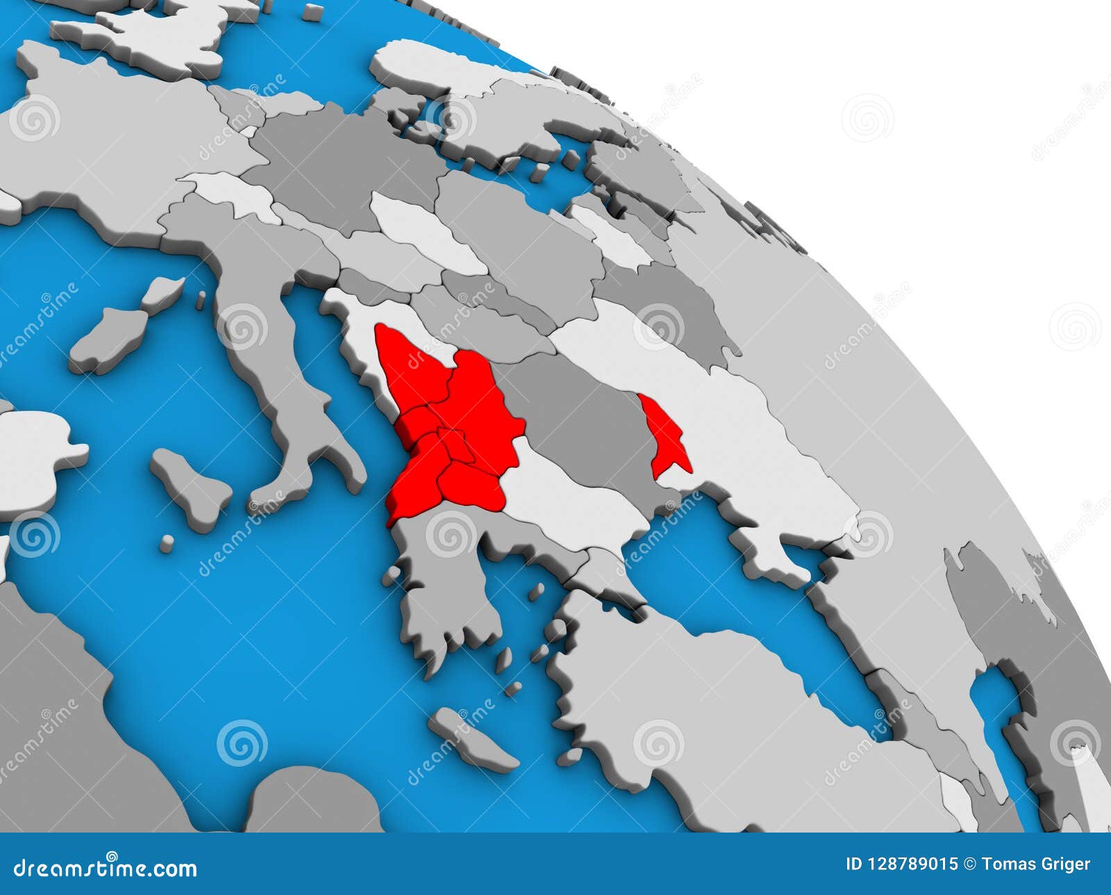 CEFTA Countries on 3D Globe Stock Illustration - Illustration of ...