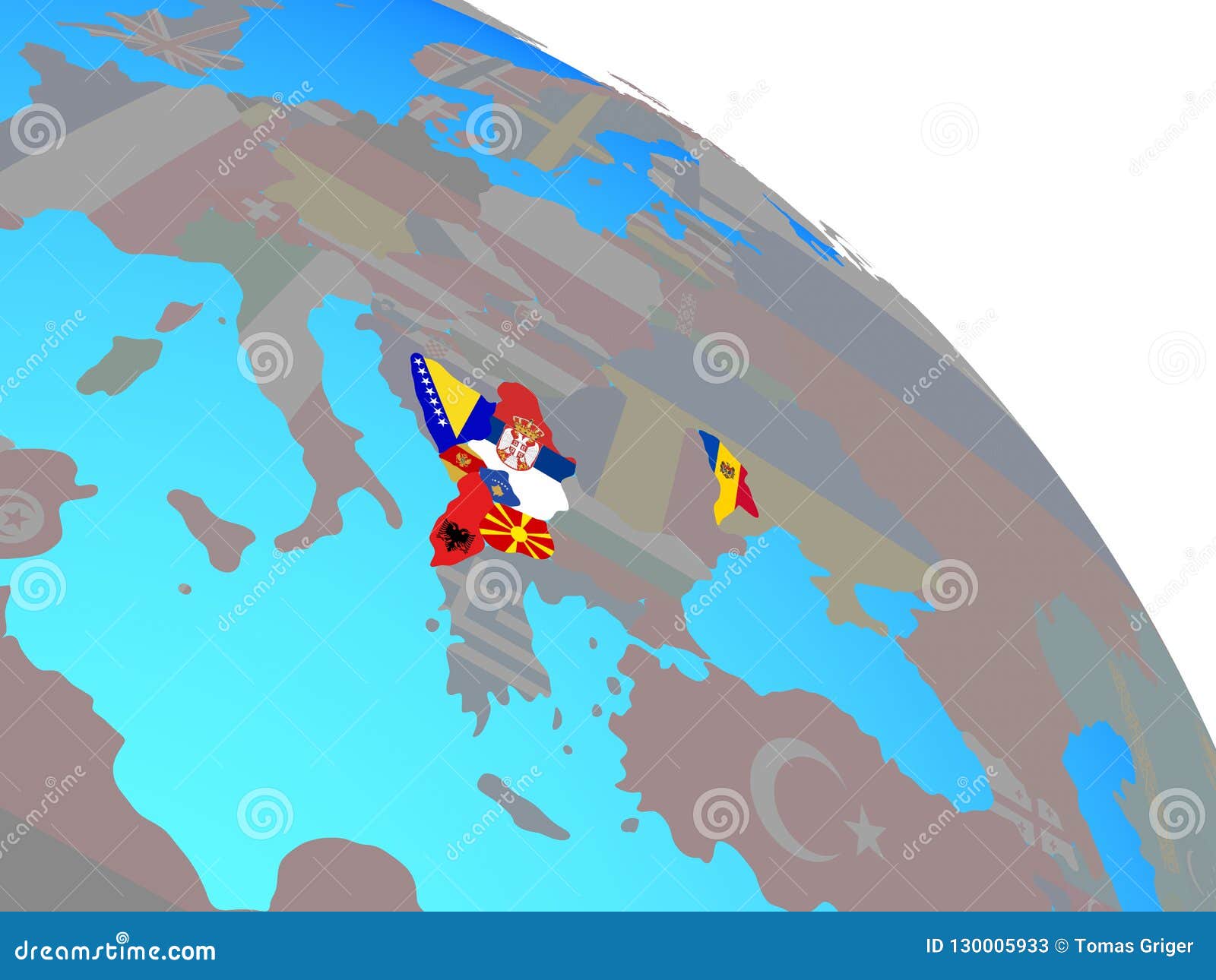 CEFTA Countries with Flags on Globe Stock Illustration - Illustration ...