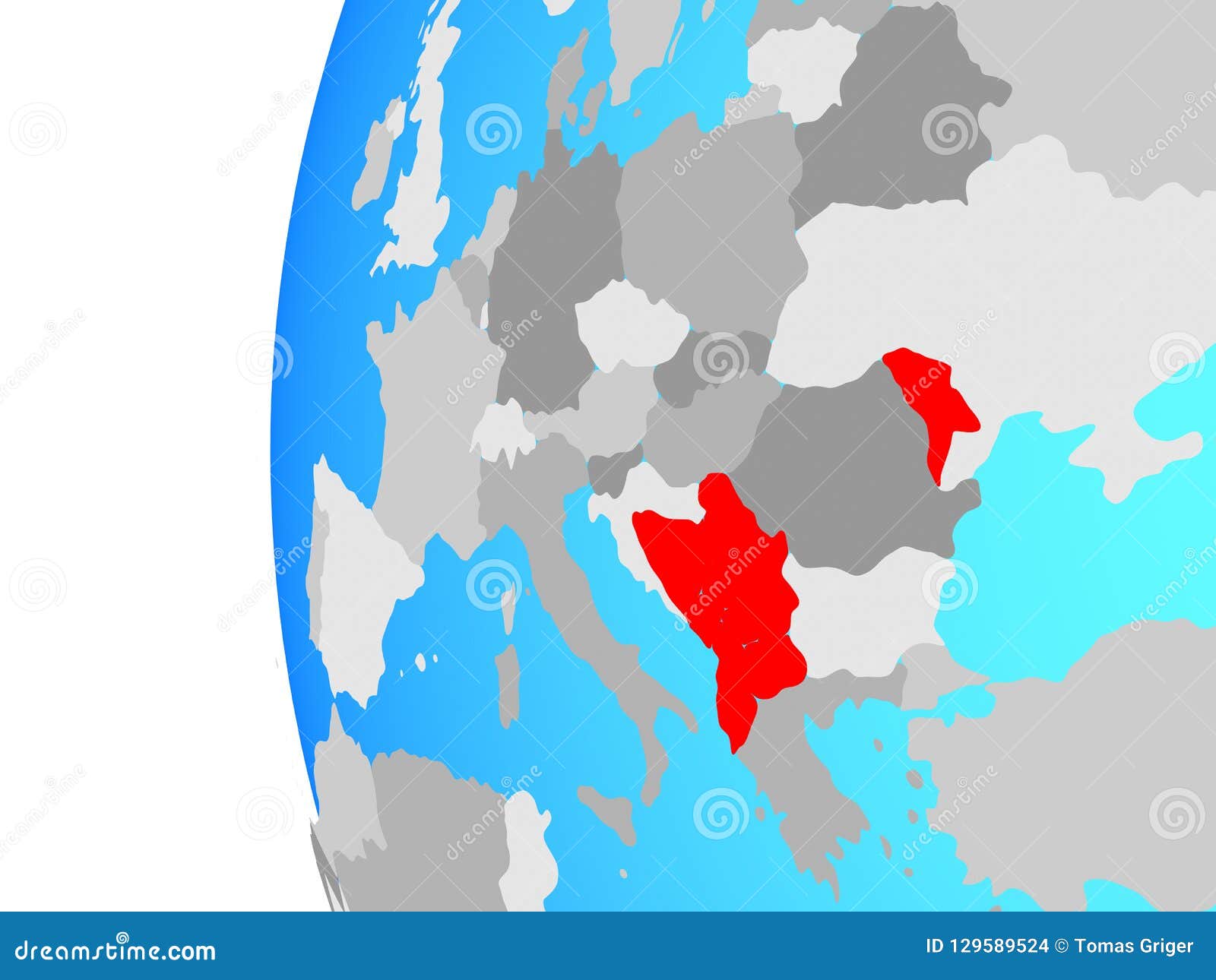 CEFTA countries on globe stock illustration. Illustration of members ...