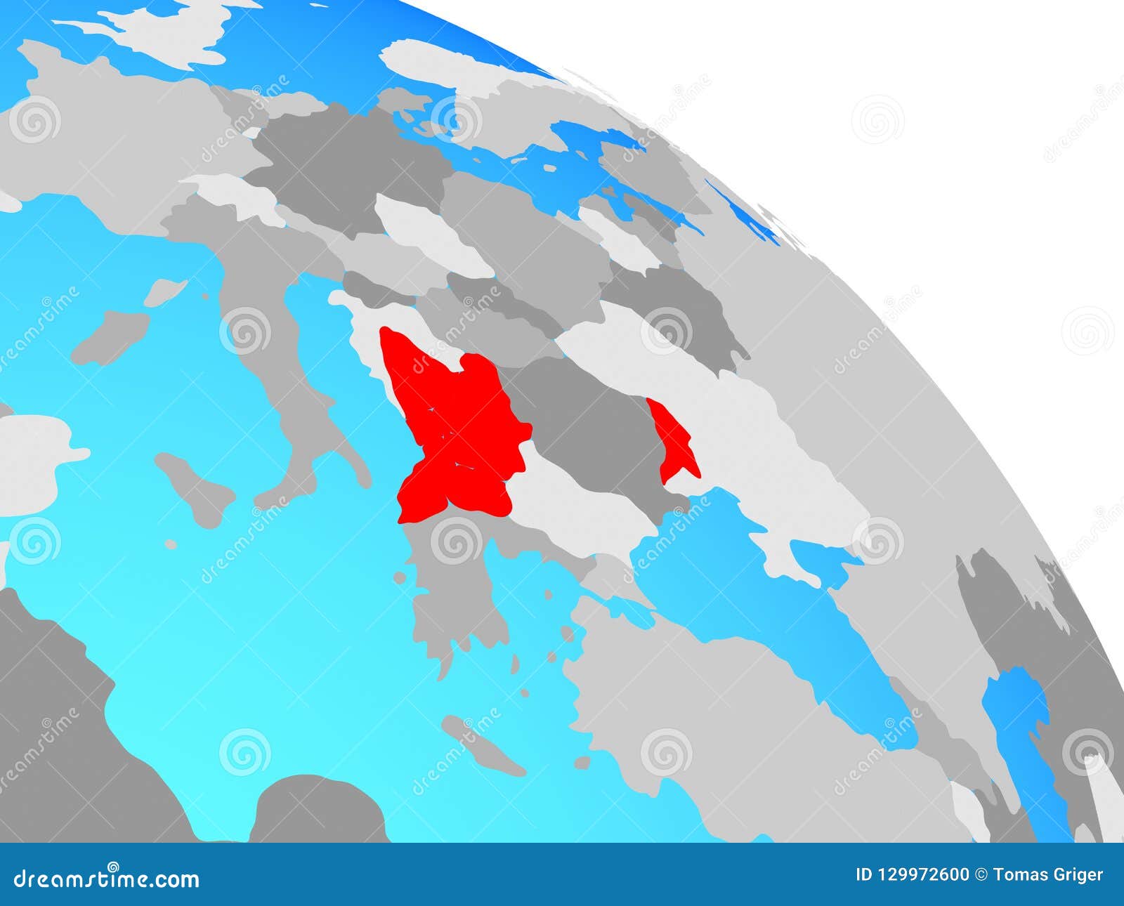 CEFTA countries on globe stock illustration. Illustration of member ...