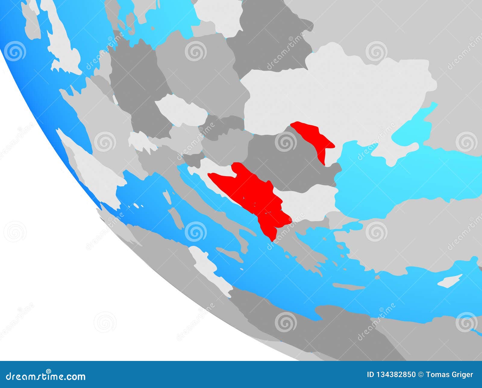 CEFTA countries on globe stock illustration. Illustration of central ...