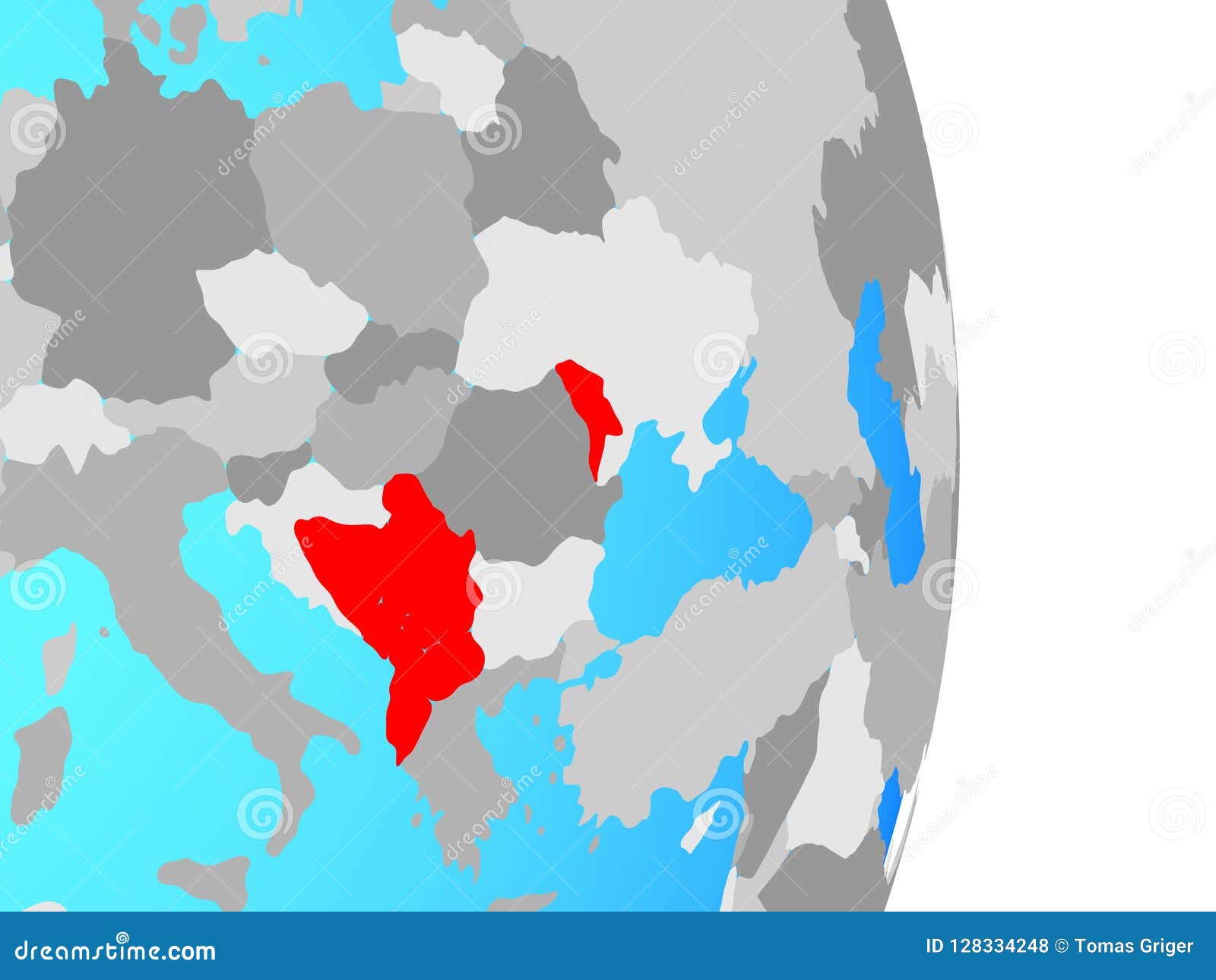 CEFTA countries on globe stock illustration. Illustration of states ...