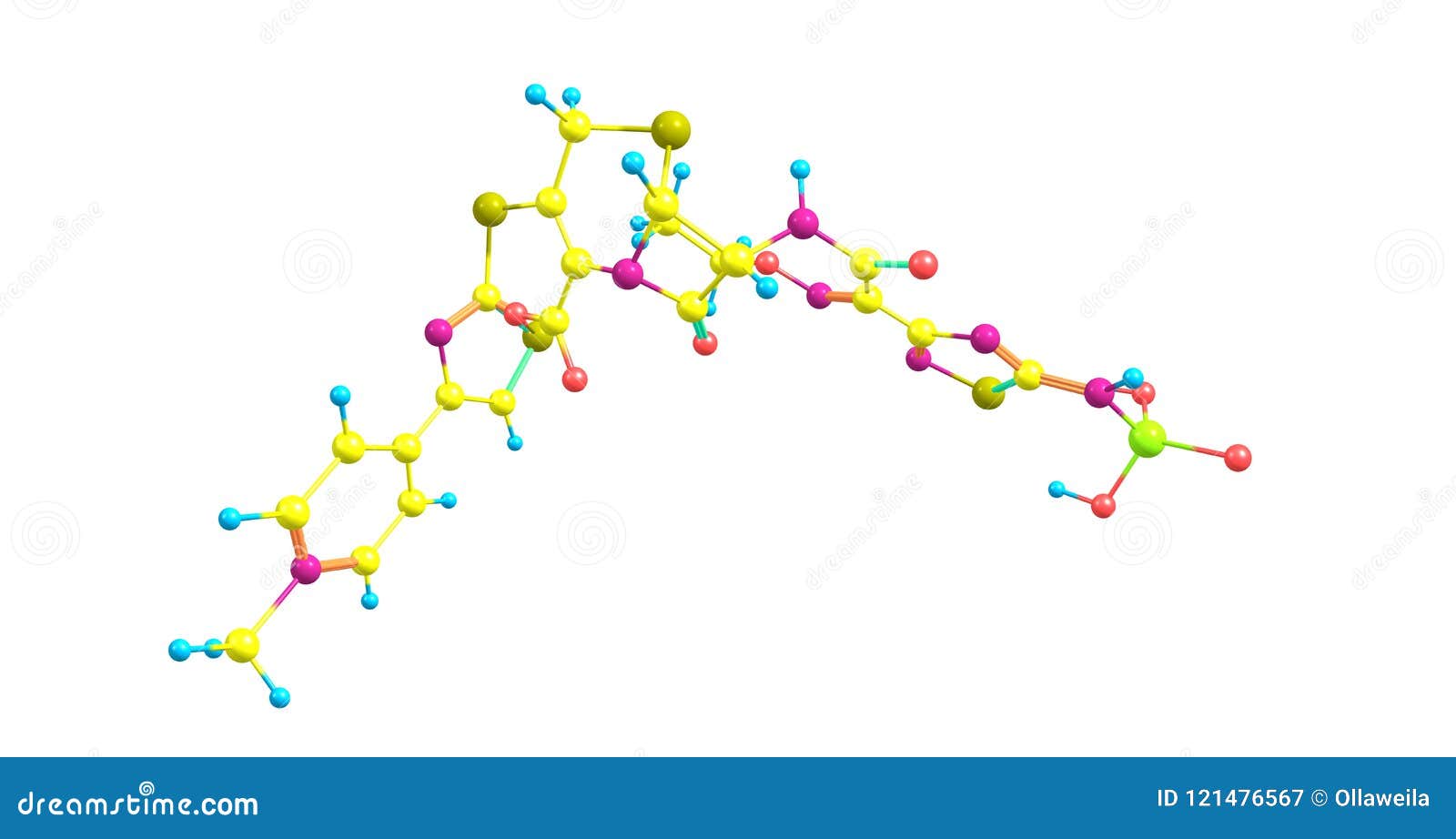 Ceftaroline Molecular Structure Isolated on White Stock Illustration ...