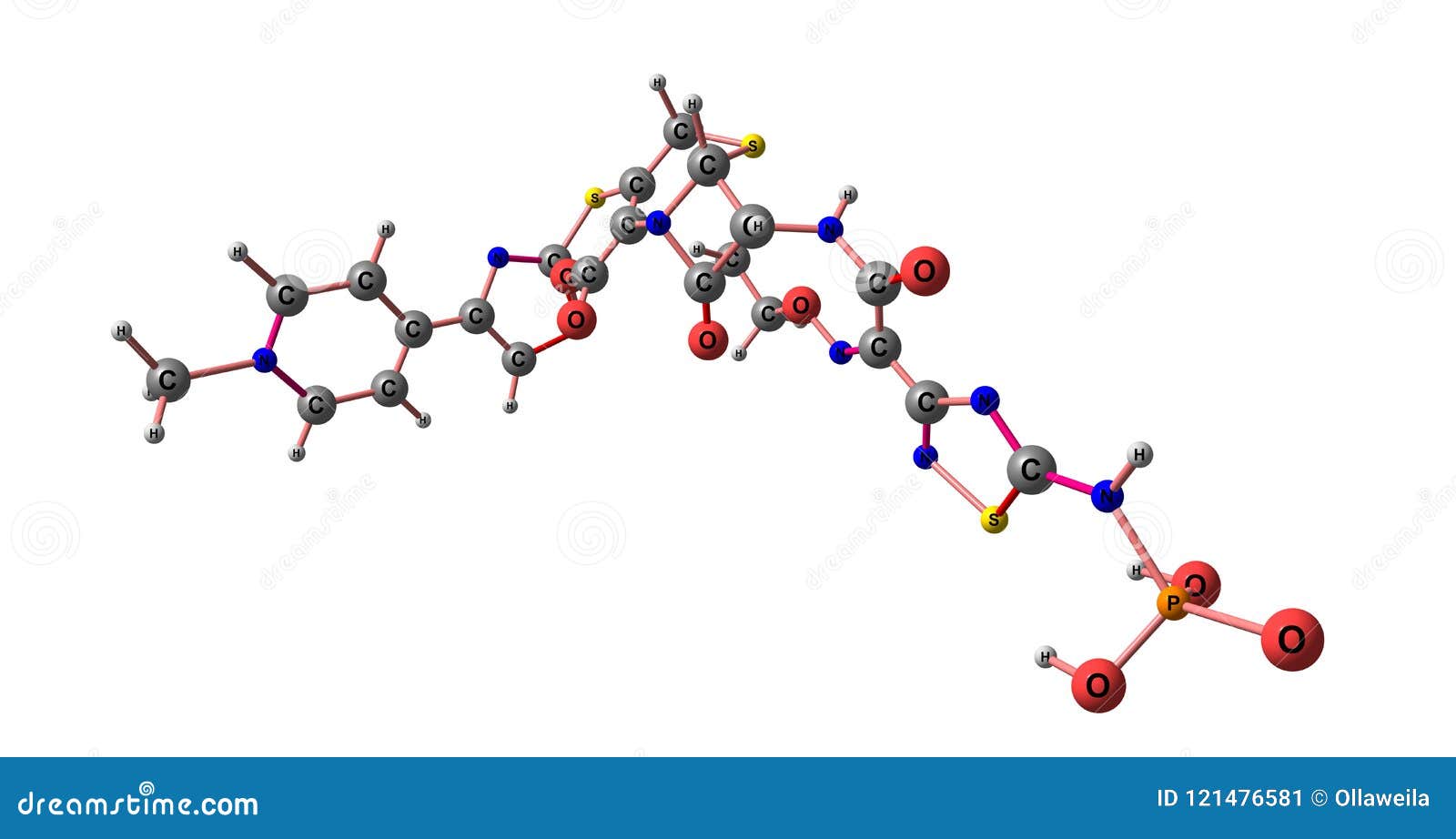 Ceftaroline Molecular Structure Isolated on White Stock Illustration ...