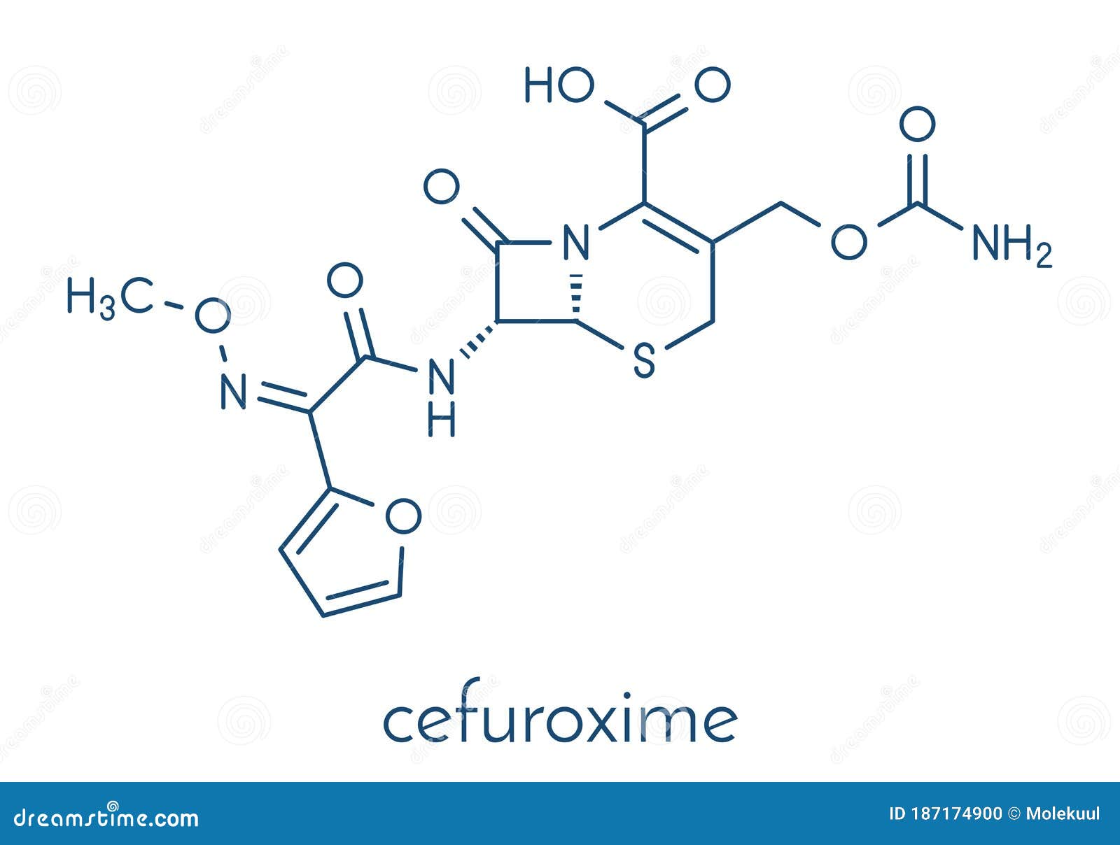Cefuroxime Second Generation Cephalosporin Antibiotic Molecule ...