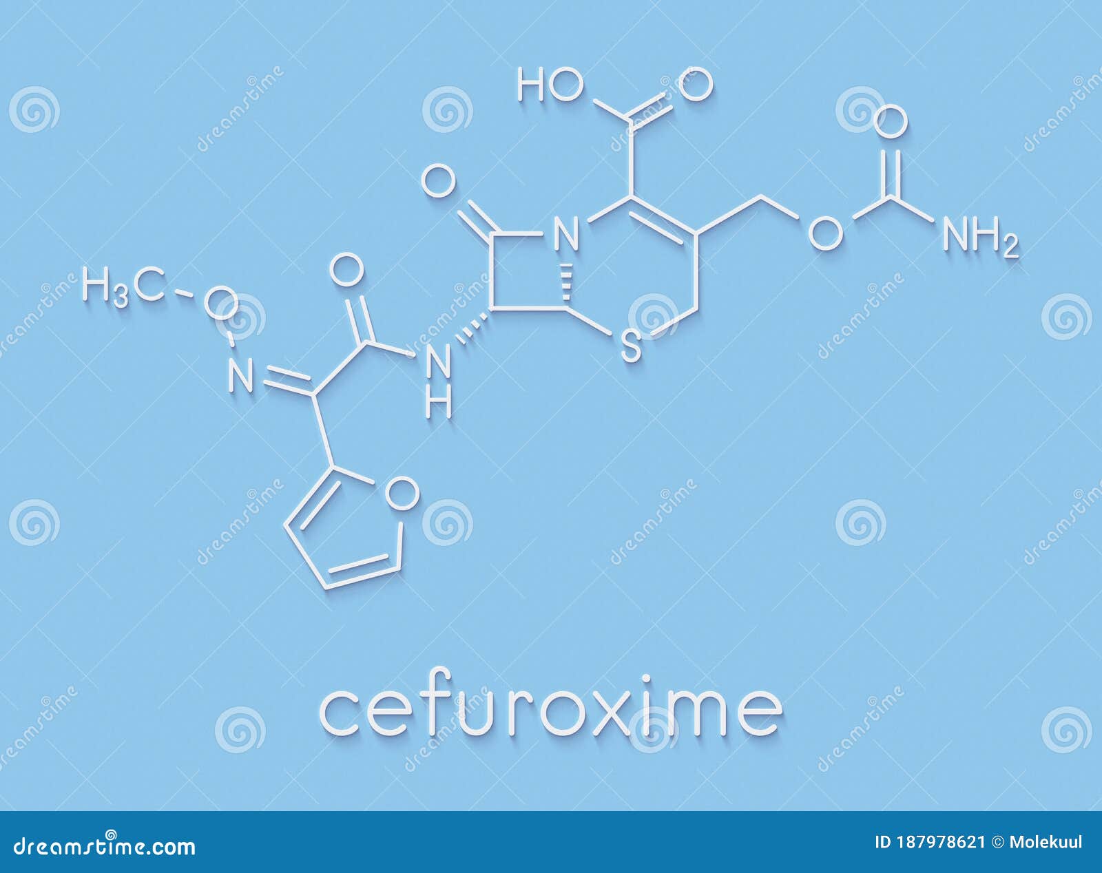 Cefuroxime Second Generation Cephalosporin Antibiotic Molecule ...
