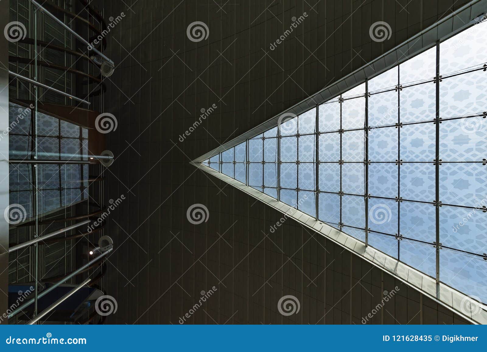 Ceiling Abstract Shape Grid Glass Frame Light Shadow Modern Triangle ...