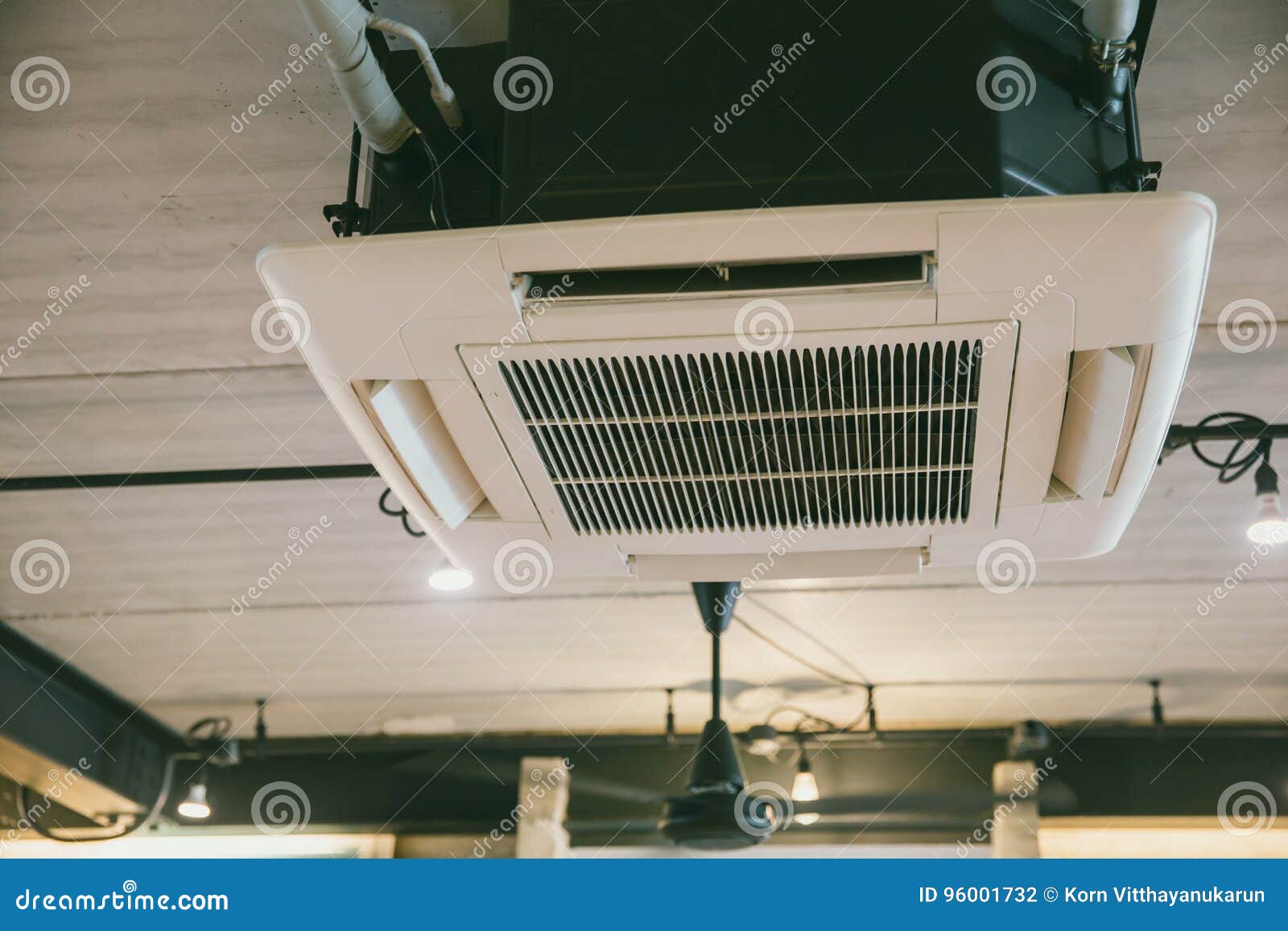 Ceiling Air Conditioner, Cooling Interior Stock Photo - Image of wall ...