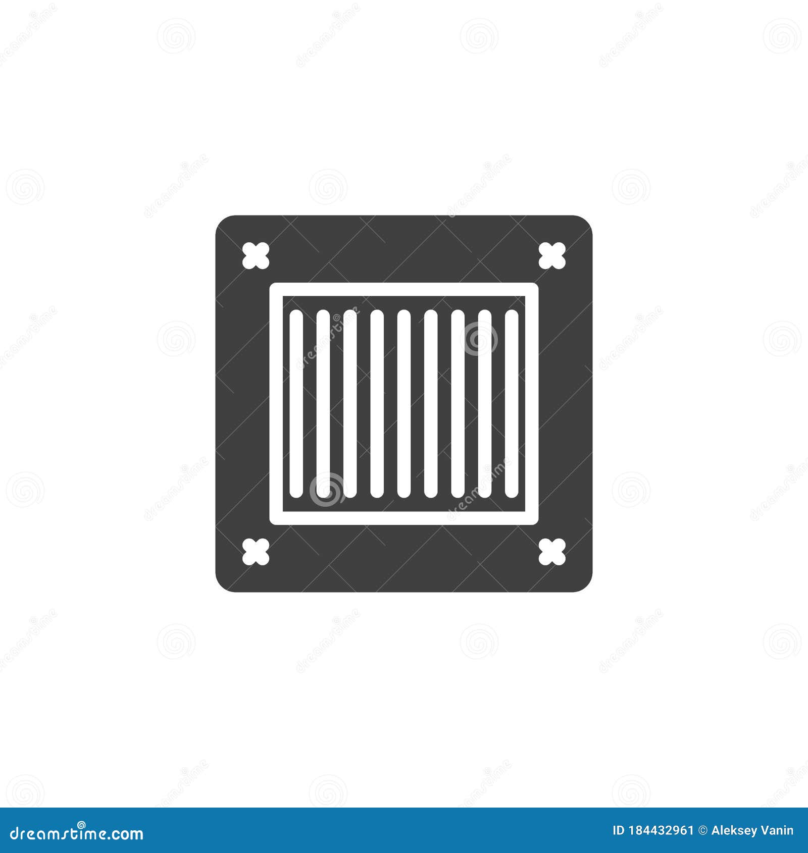 Ceiling Air Conditioner Vector Icon Stock Vector - Illustration of ...