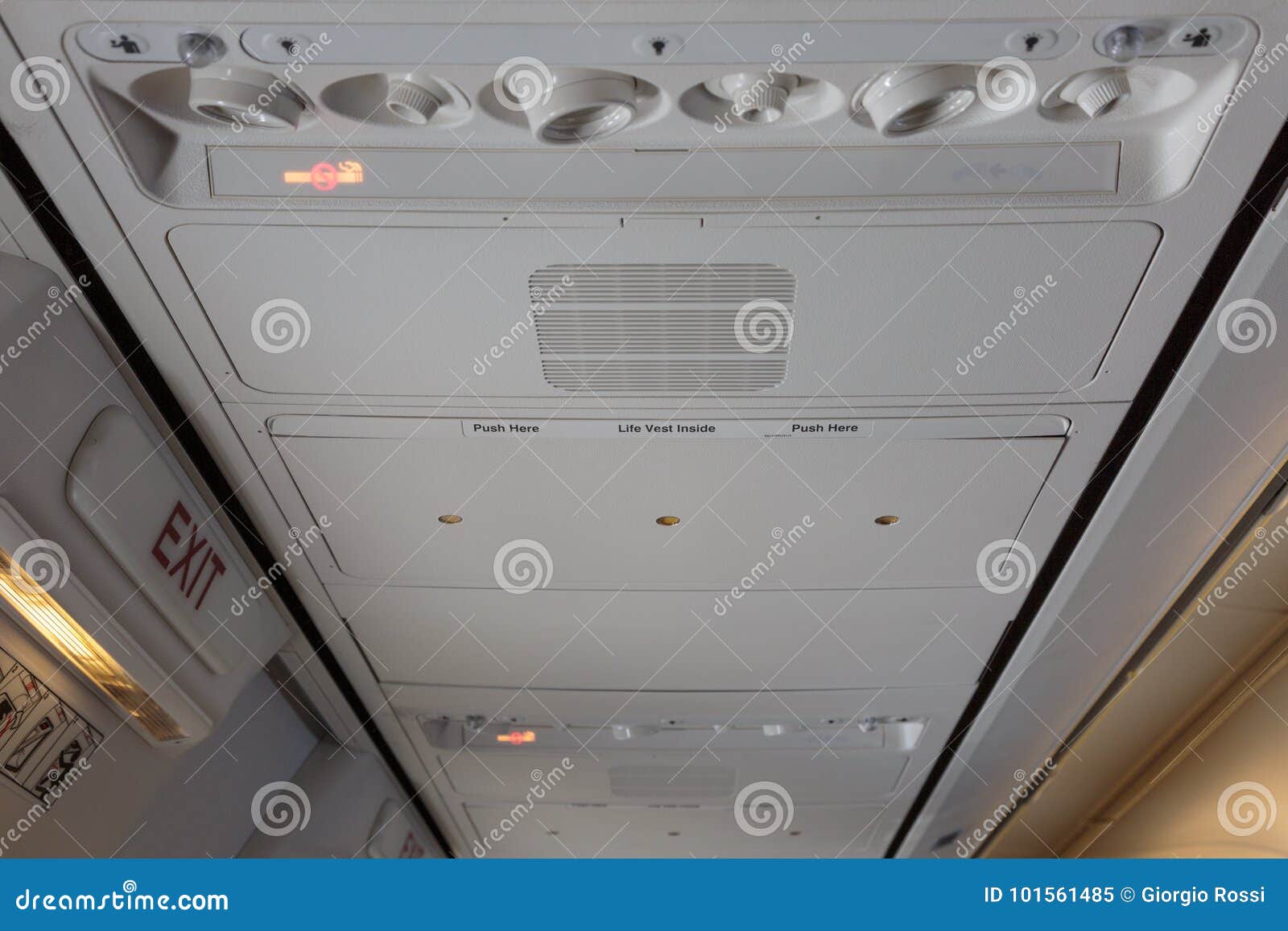 Ceiling of Aircraft Interiors with Lights and Push Buttons for E Stock ...