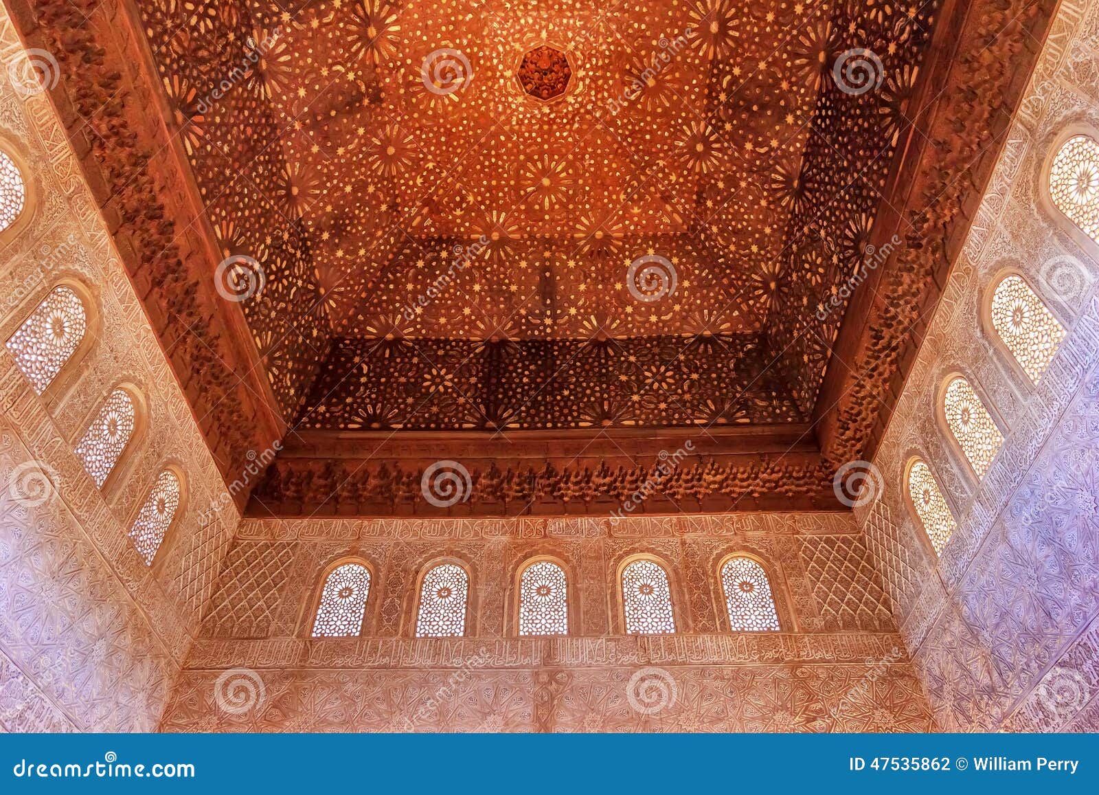 Ceiling Alhambra Moorish Wall Designs Granada Andalusia Spain Stock ...
