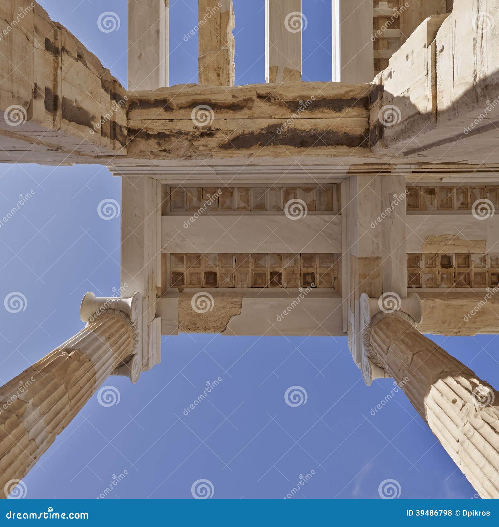 Ceiling of Ancient Greek Building Stock Photo - Image of archeology ...