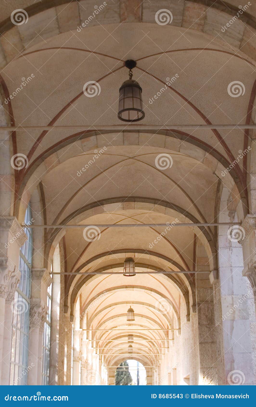 Ceiling of arch corridor stock image. Image of europe - 8685543
