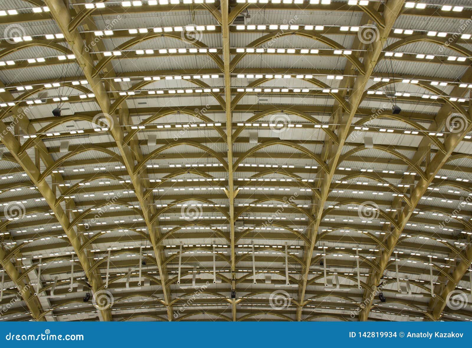 Arena with spotlights stock photo. Image of entertainment - 142819934