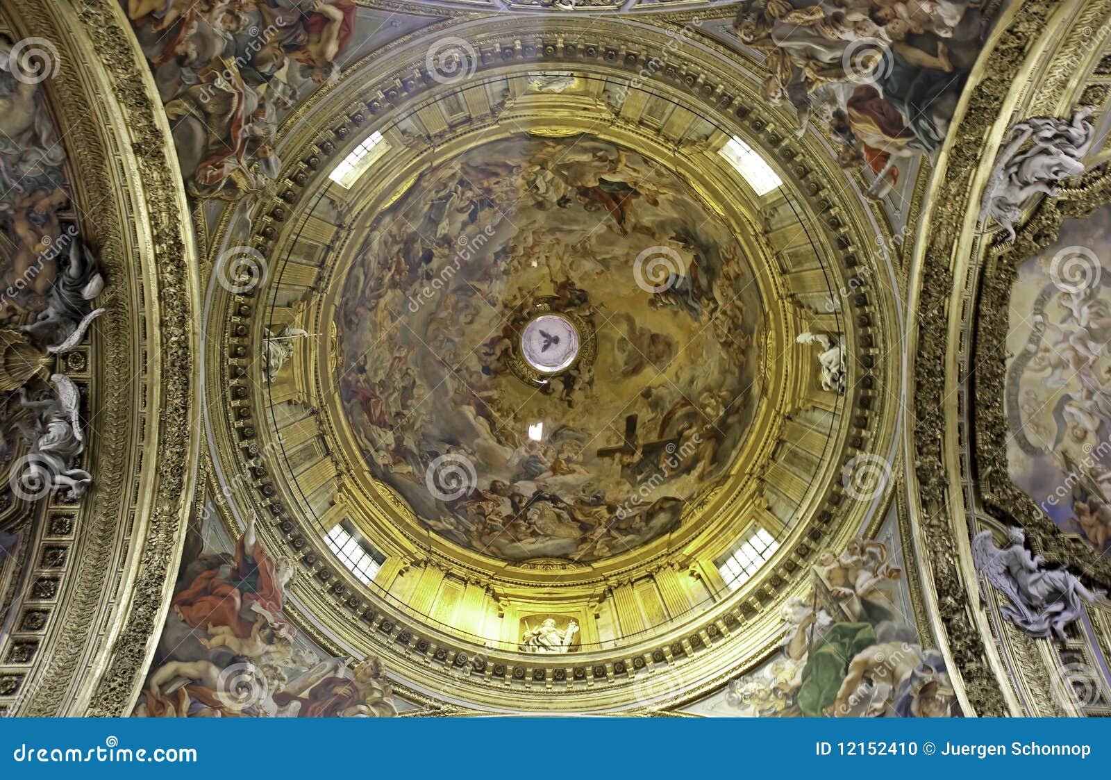 Ceiling of Basilica Il Gesu, Rome Stock Photo - Image of church, dome ...