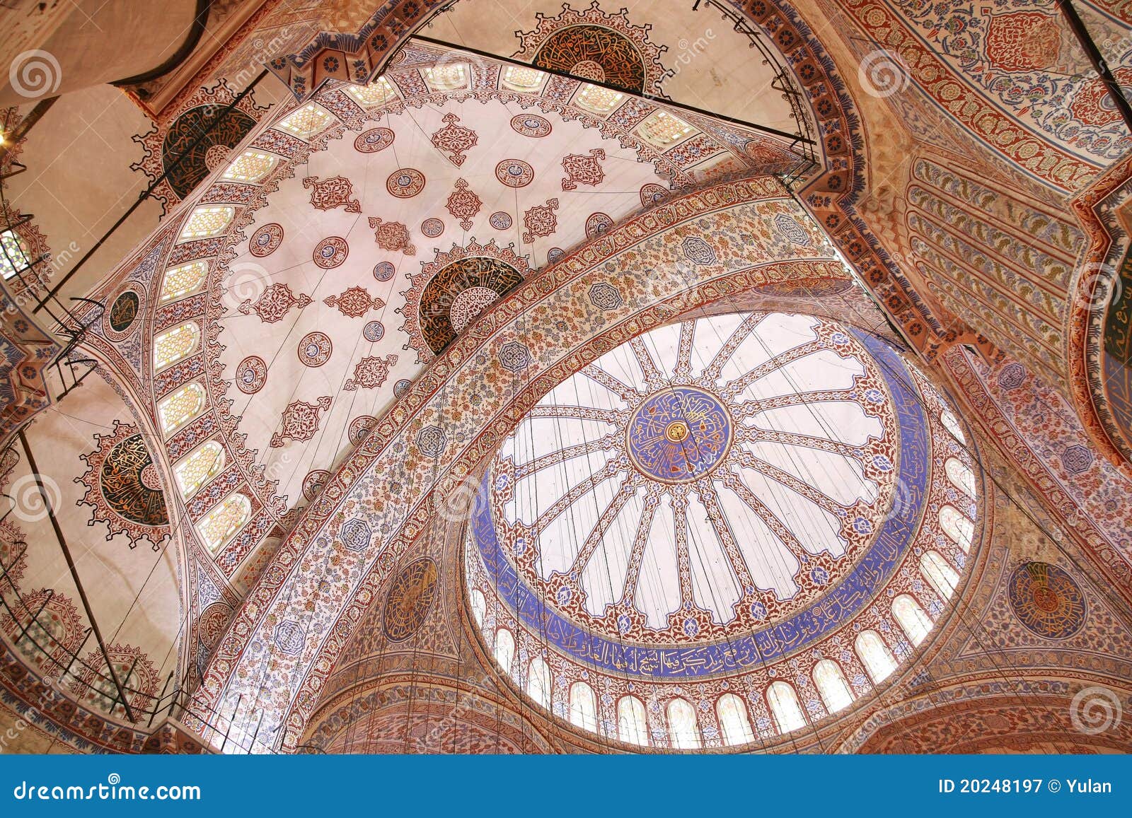 Ceiling of the Blue Mosque stock image. Image of tourism - 20248197