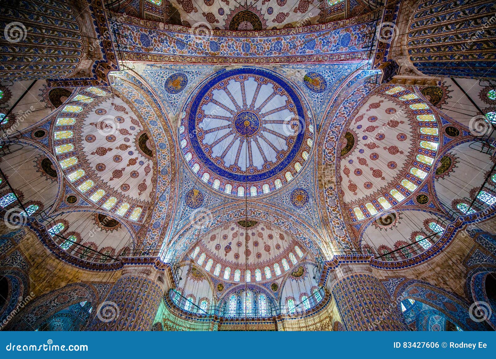 Ceiling of the Blue Mosque stock photo. Image of tiles - 83427606
