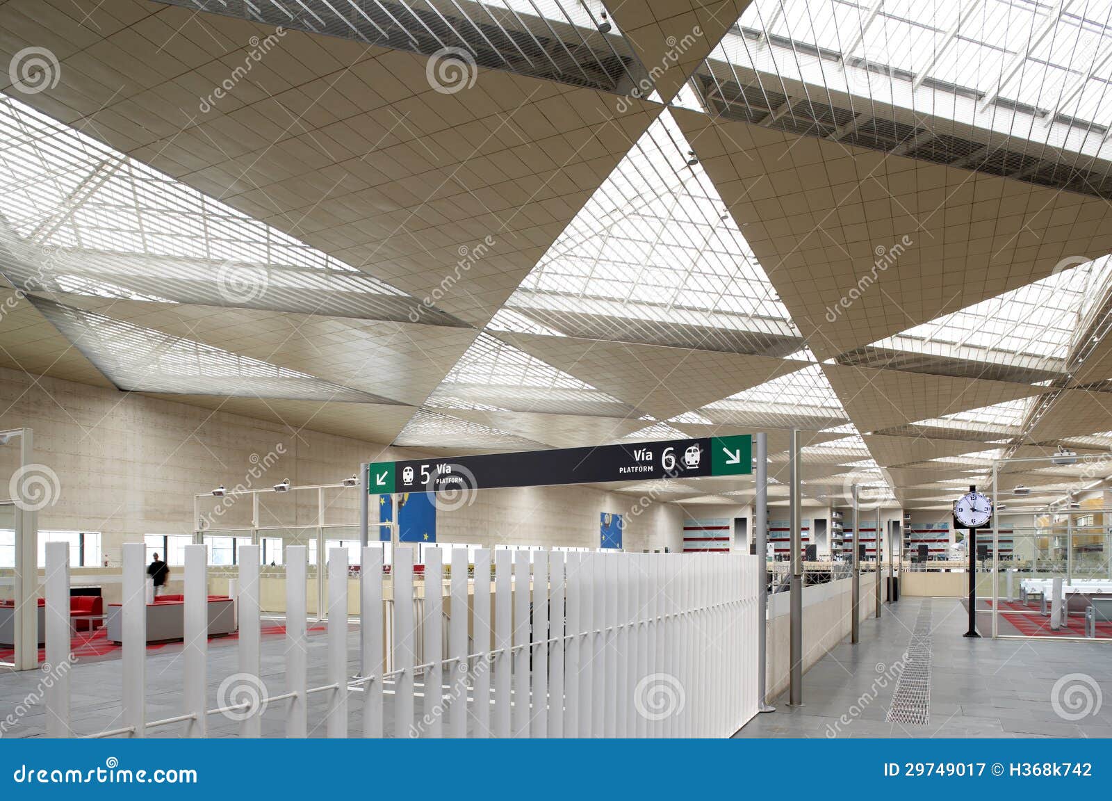 Railway Station Hall and Boarding Area. Stock Image - Image of design ...
