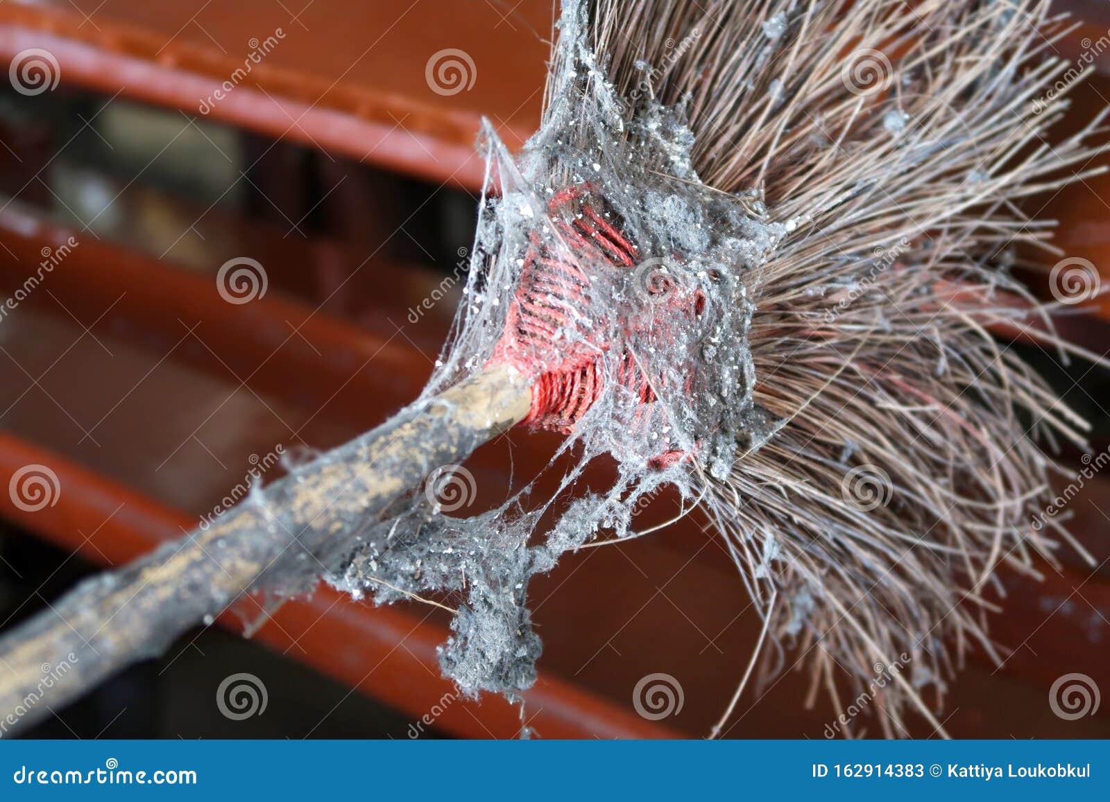 Ceiling Broom with Cobweb and Dust Stock Image - Image of closeup ...