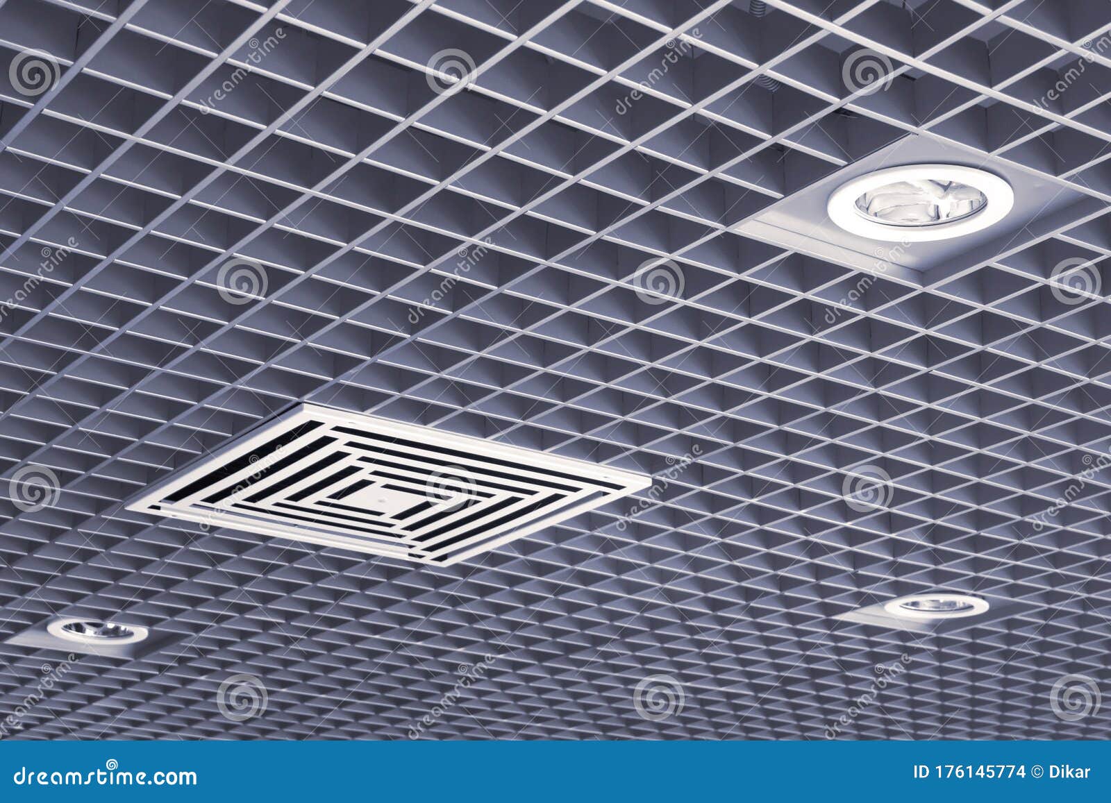 Ceiling with the Built in Illumination and the Hatch for Ventilation ...
