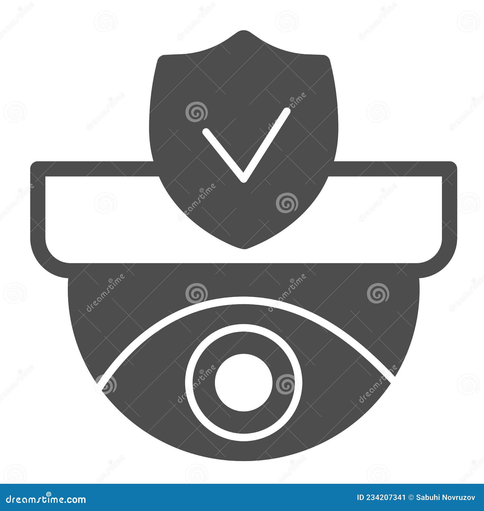 Ceiling Camera with Protection Emblem, Cctv, Shield Solid Icon, CCTV ...