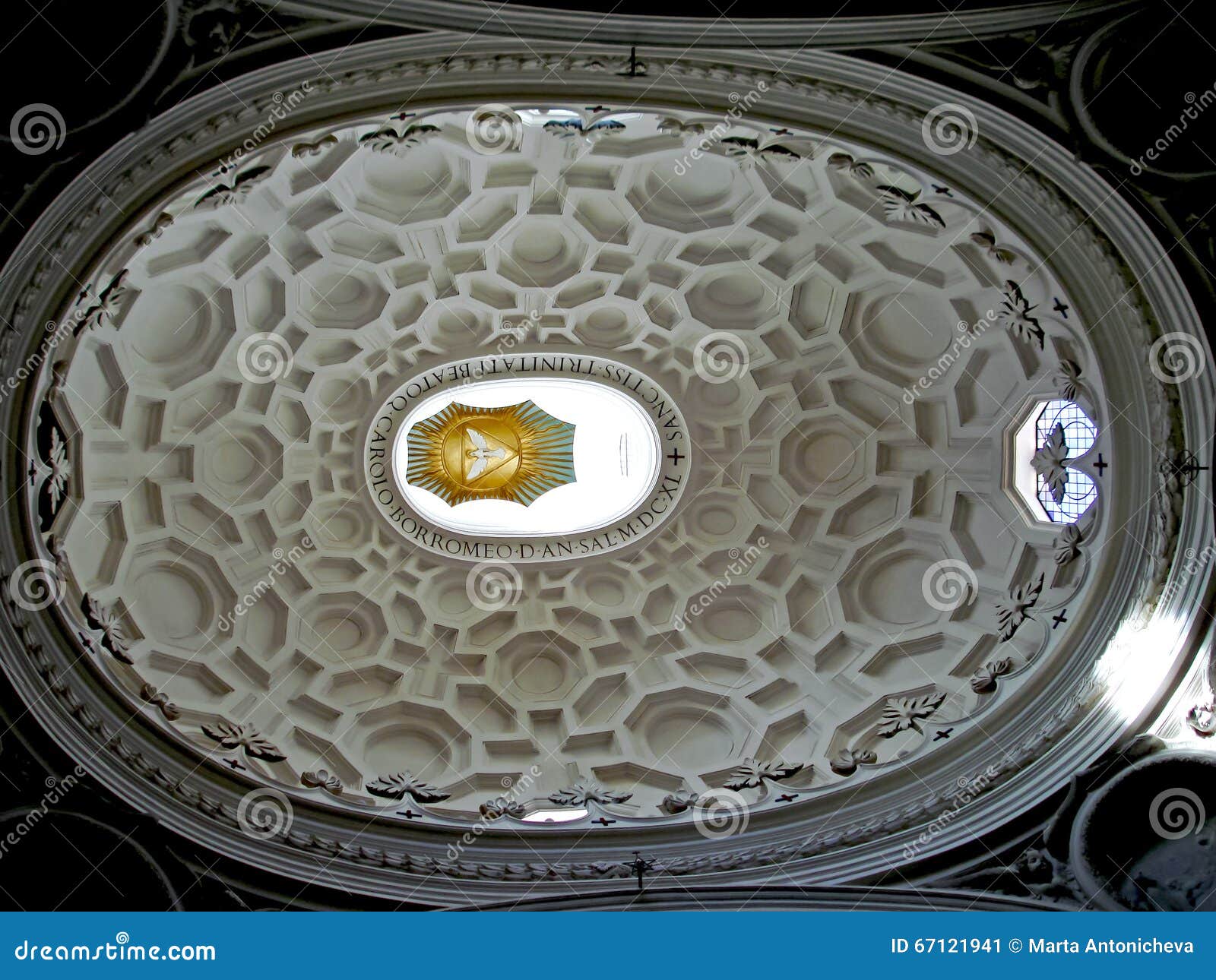 The Ceiling of the Catholic Church in Rome, Italy Stock Image - Image ...