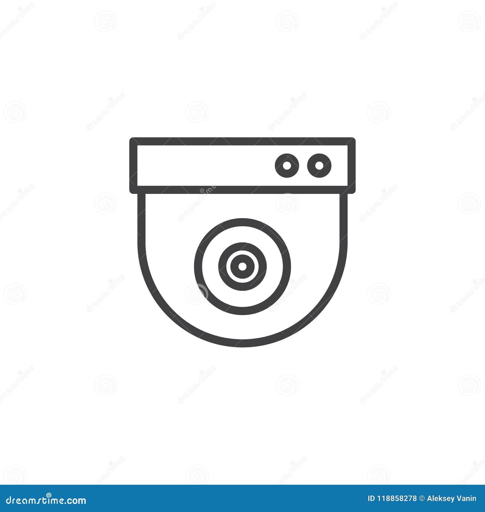 A Ceiling Cctv Camera Outline Icon Stock Vector - Illustration of sign ...
