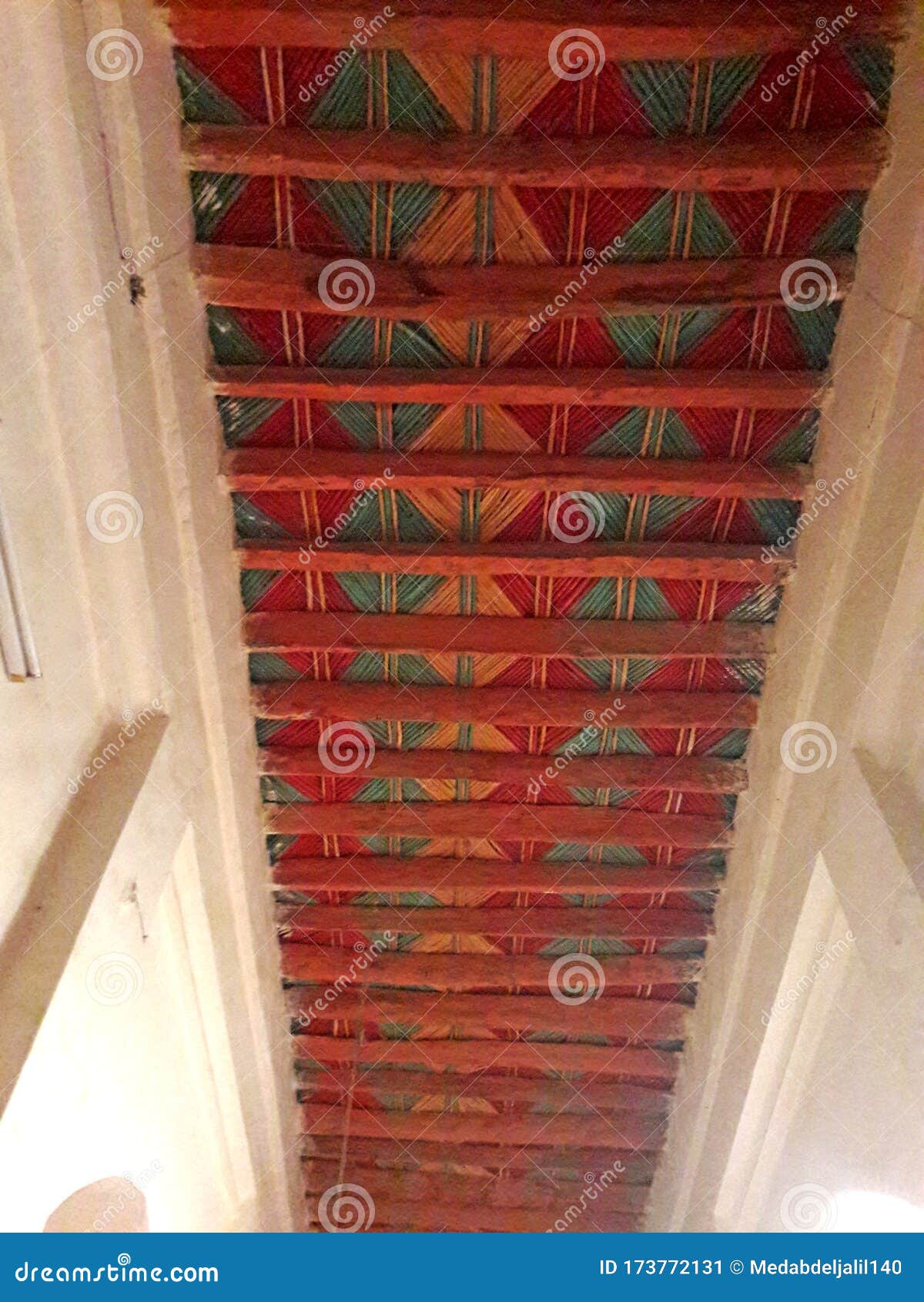 Traditional Nceiling Ceilinged with Palm Tree Trunks and Branches of ...
