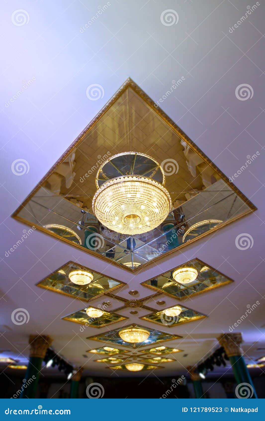Ceiling Chandelier Round Shape Stock Image - Image of ceiling ...