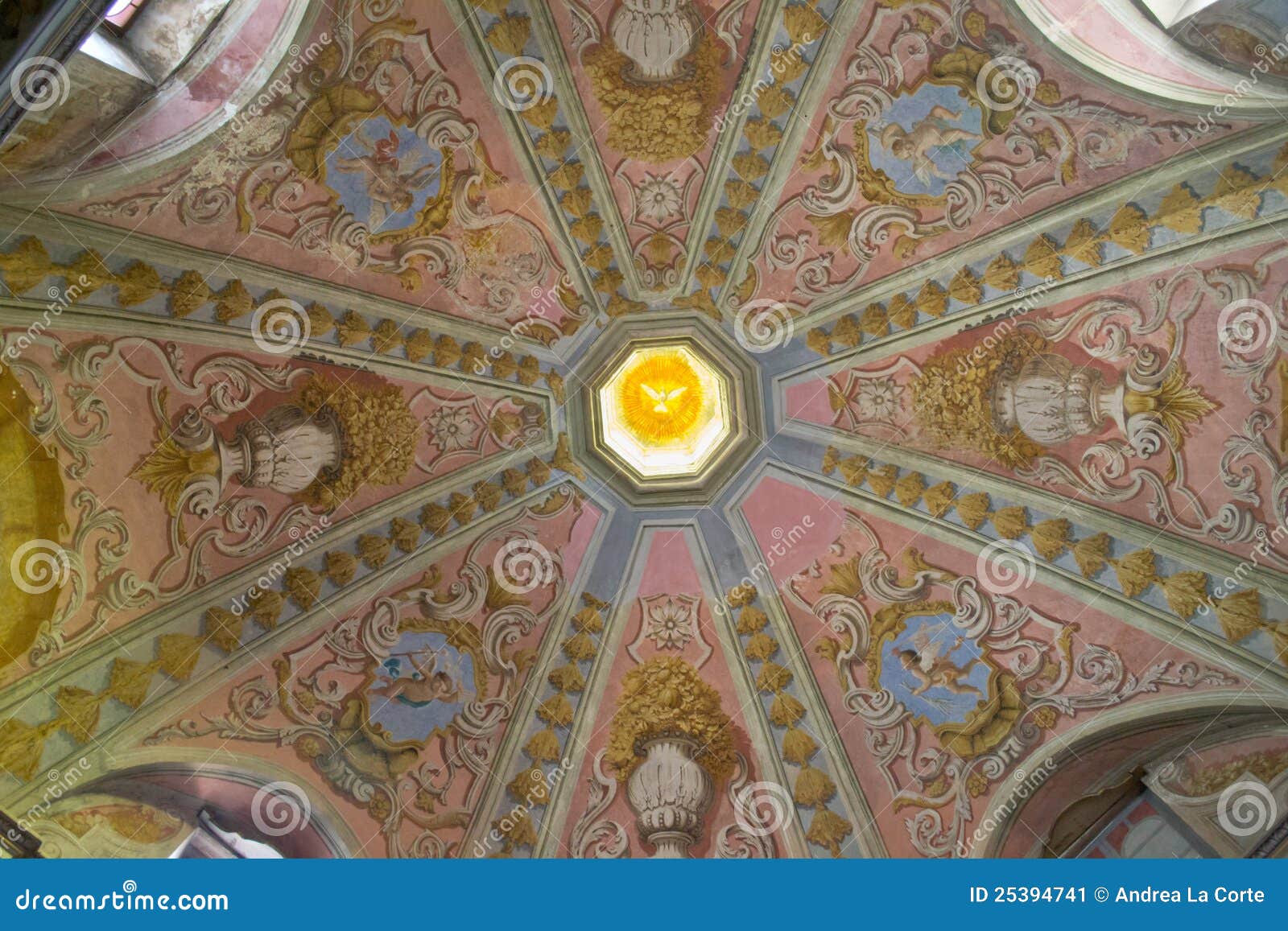 Ceiling Church Mural stock image. Image of paint, pink - 25394741