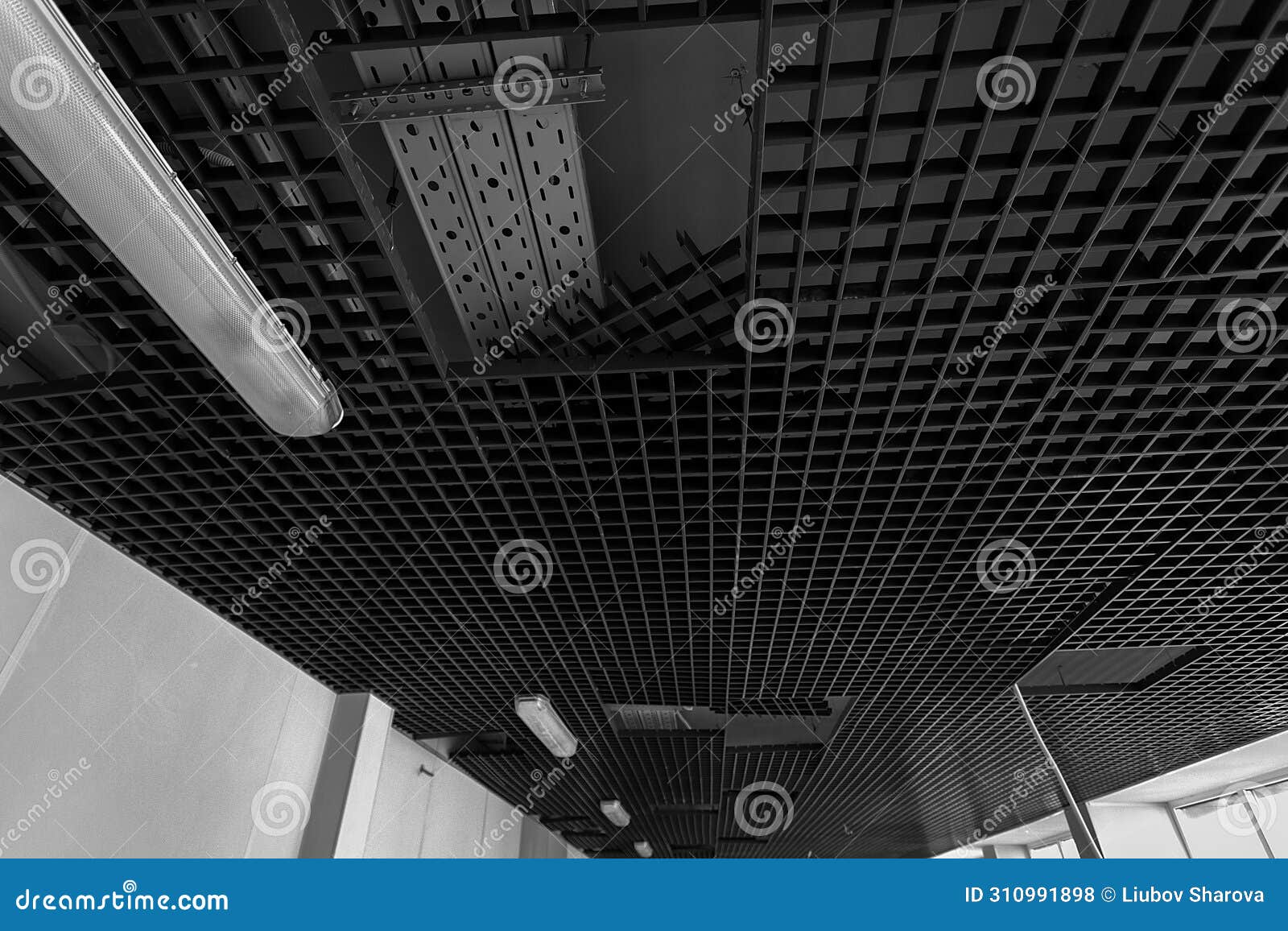Ceiling Cladding with Panels Stock Photo - Image of structure, shape ...