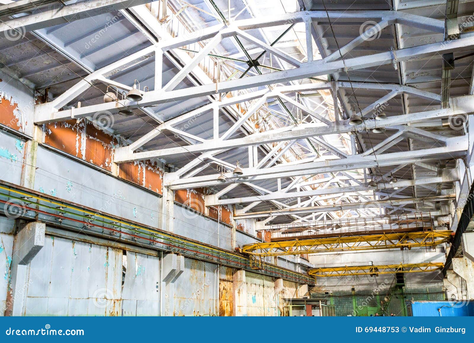 Ceiling Close Up of the Old Abandoned Factory Stock Image - Image of ...