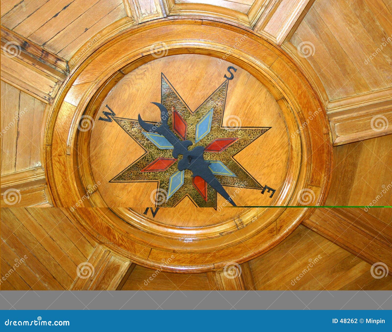 Ceiling compass stock photo. Image of west, ceiling, room - 48262
