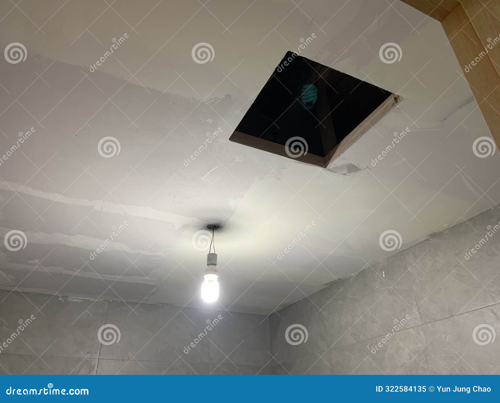 Asbestos Containment With Negative Air Filtration Tubes Stock Image ...