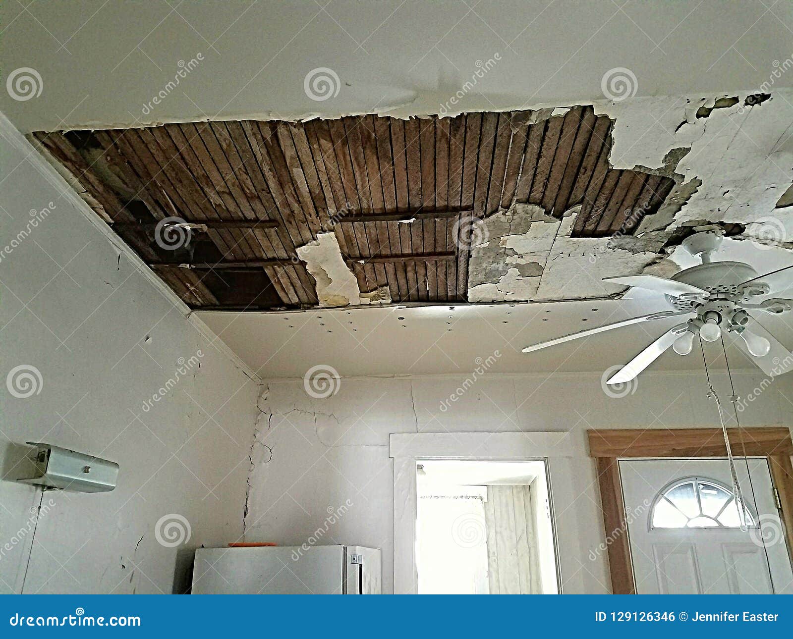 Ceiling Damage Inside of a House Stock Photo - Image of fallen, house ...