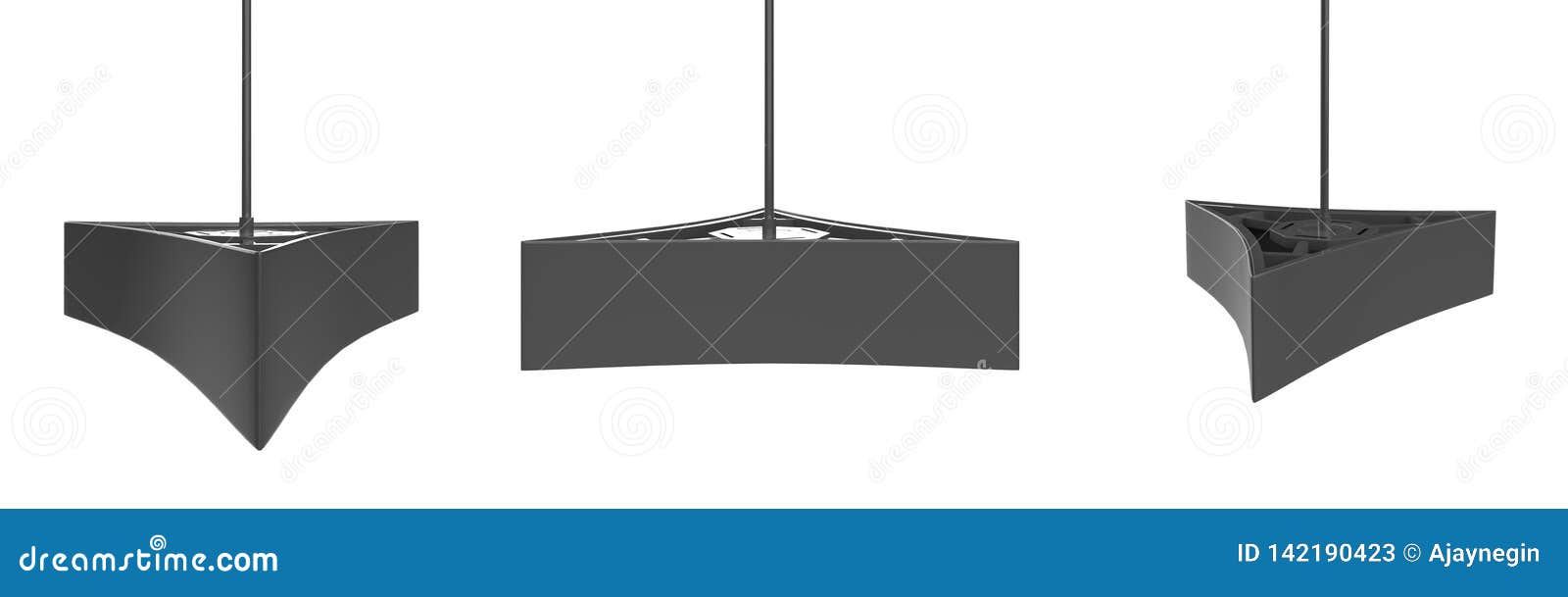 Ceiling Dangler Hardware Holds Three Graphic Panels. Royalty-Free ...